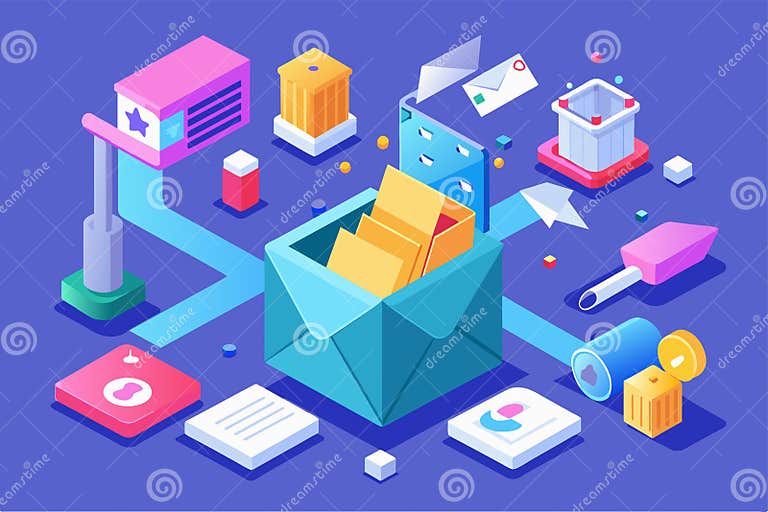 A 3D Illustration of an Organized Inbox, Highlighting an Efficient ...