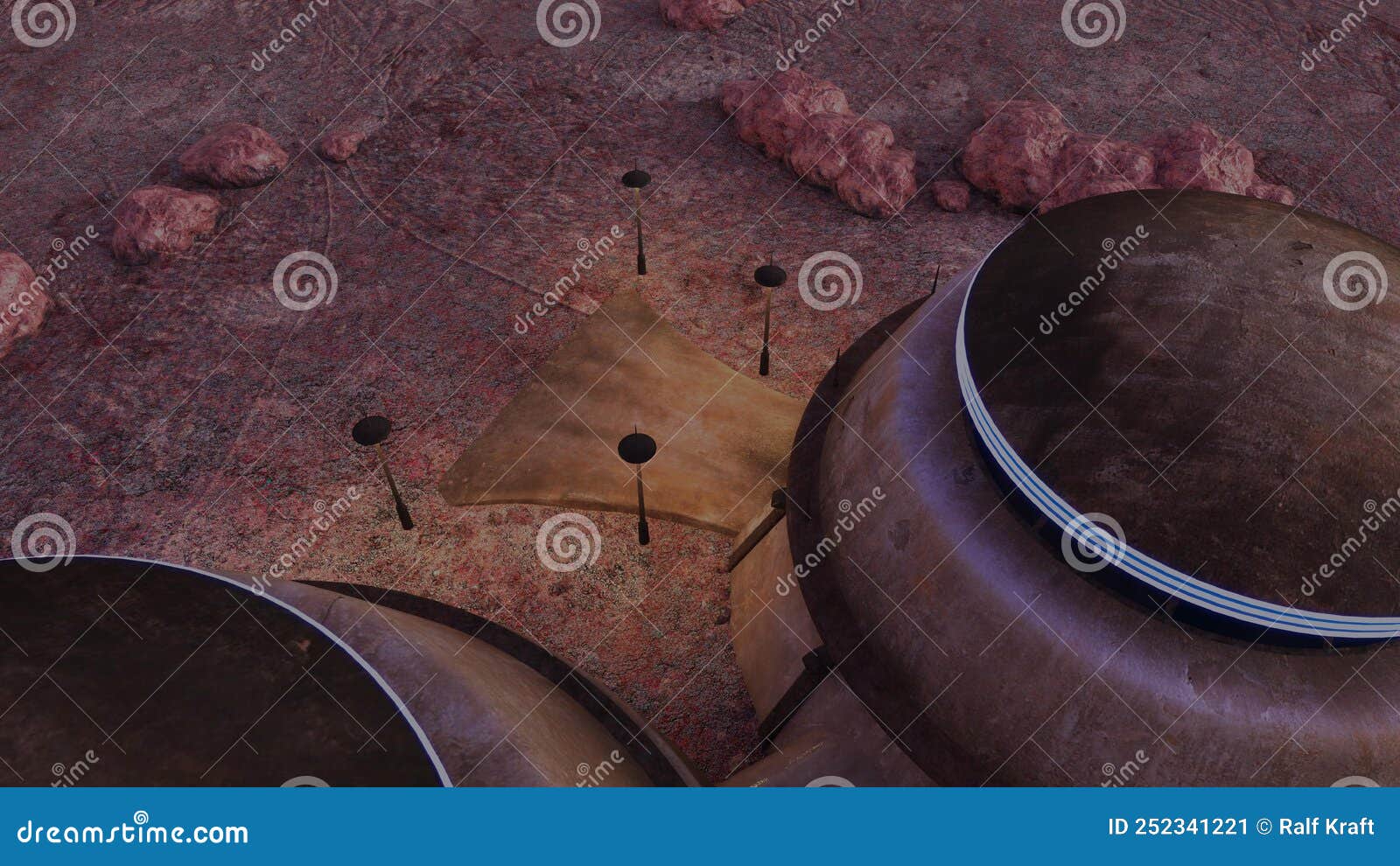 3D-illustration of an Outpost Somewhere in the Galaxy Stock ...