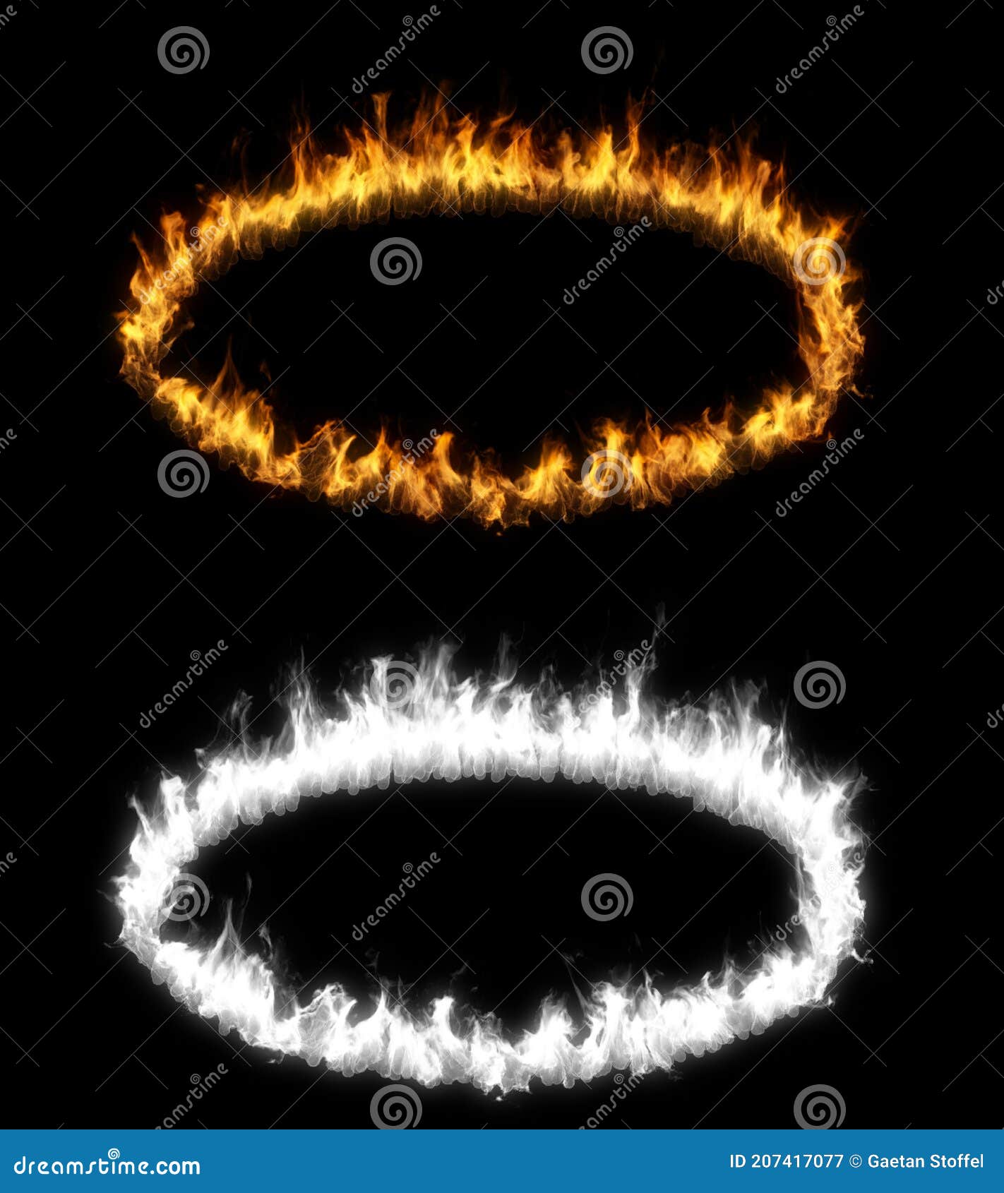 3D Illustration of a Oval Shape on Fire with Alpha Layer Stock ...