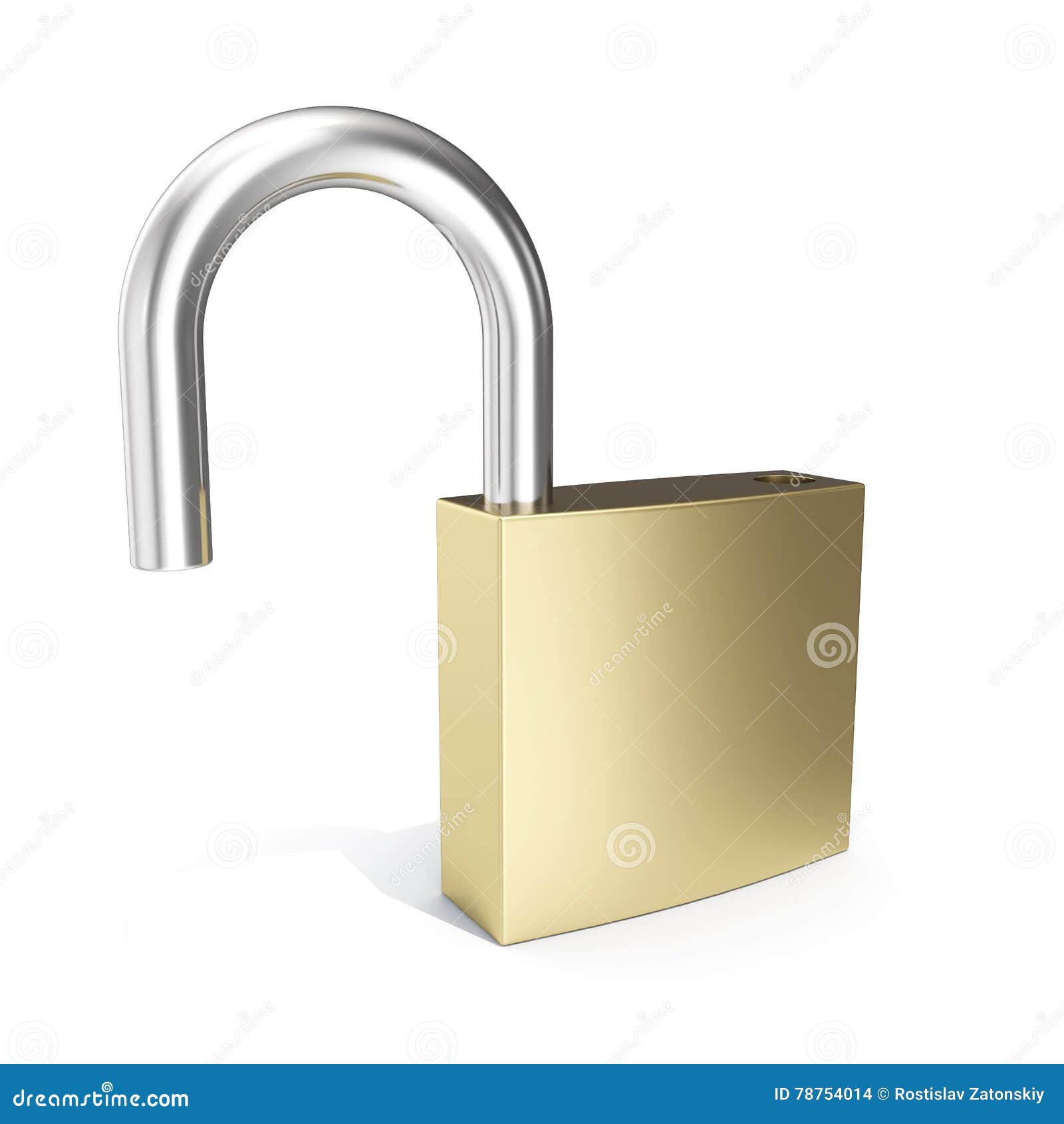 3d Illustration Padlock Icon, Open Lock Security Icon Isolated on White ...