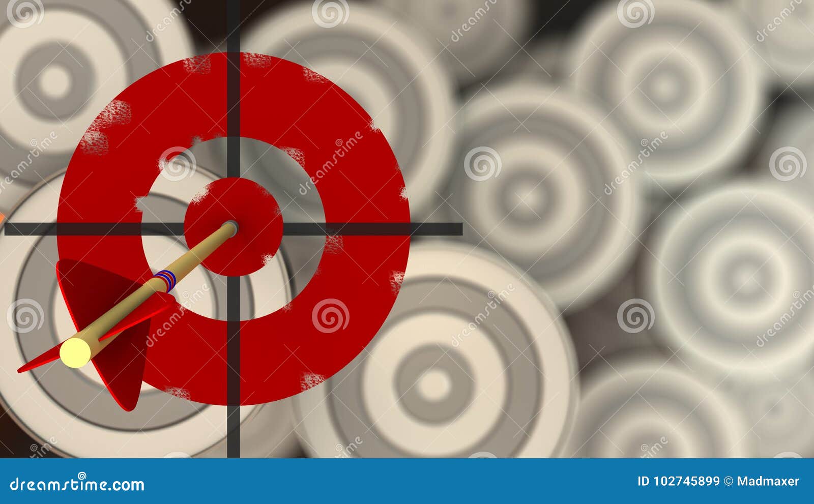 3d Painted Target with Arrow Stock Illustration - Illustration of ...
