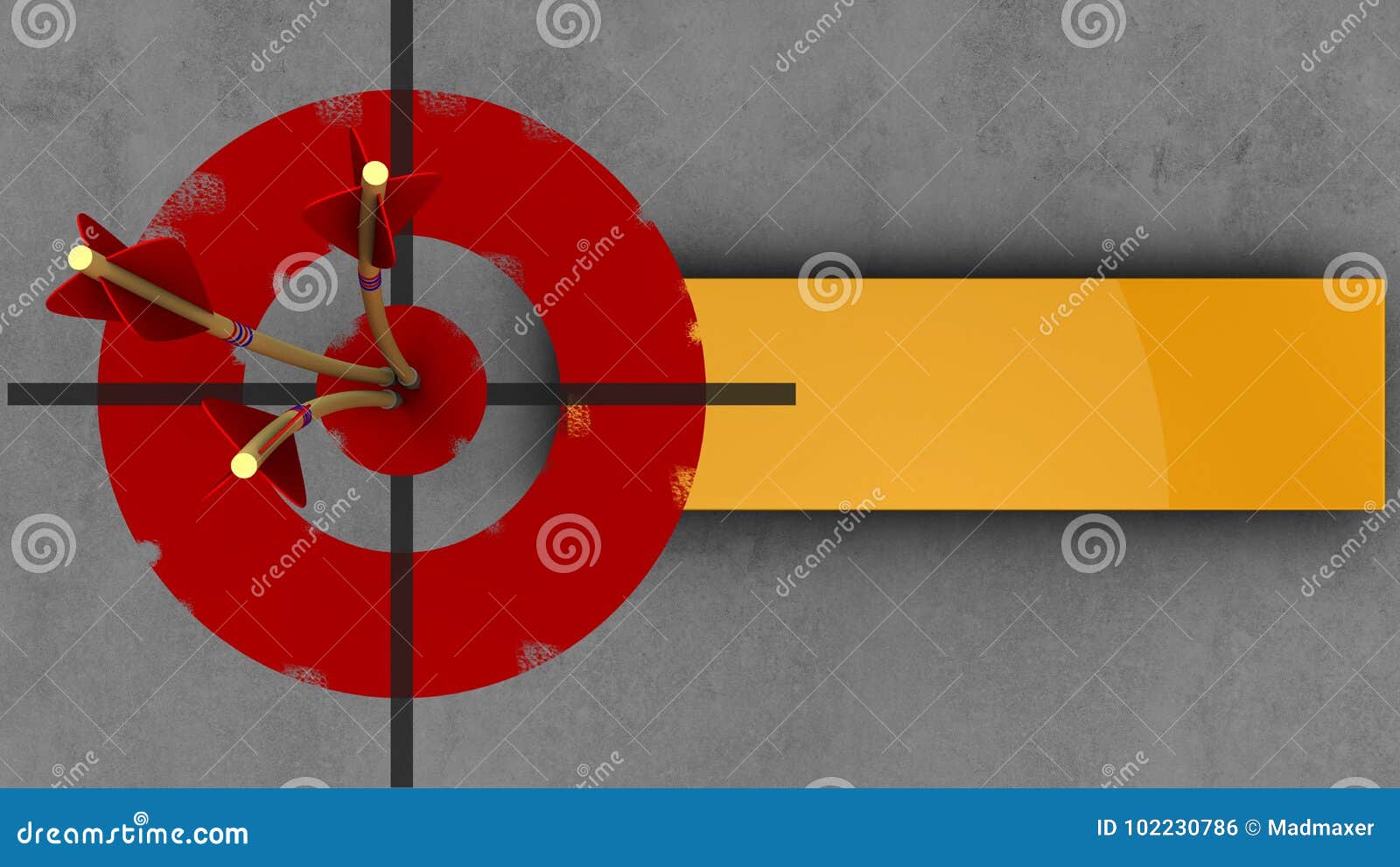 3d Painted Target with Three Arrows Stock Illustration - Illustration ...