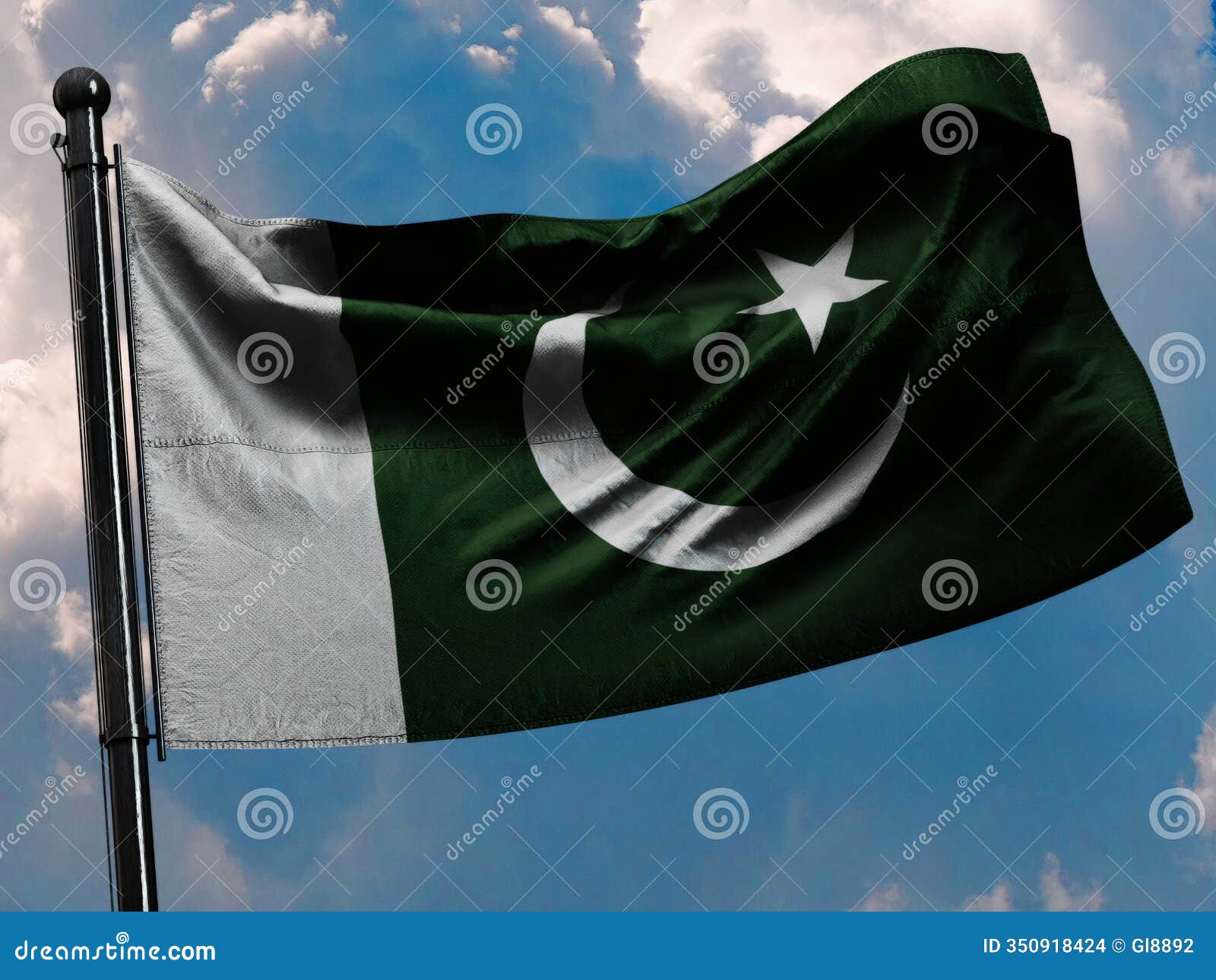 3d Illustration of Pakistan Flag with Clipping Path, Stock Illustration ...
