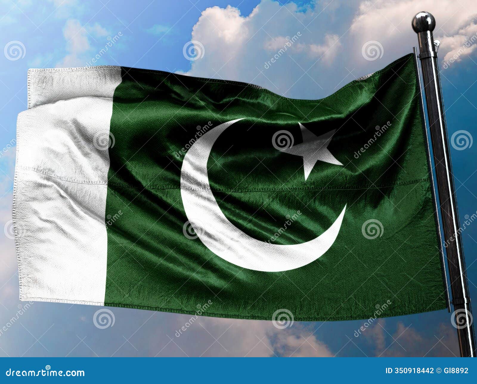 3d Illustration of Pakistan Flag with Clipping Path, Stock Illustration ...