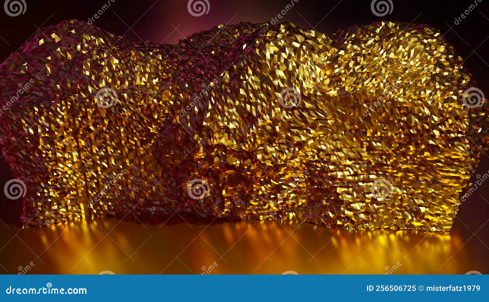 3d Illustration of Pallets of Polygonal Gold Stock Illustration ...