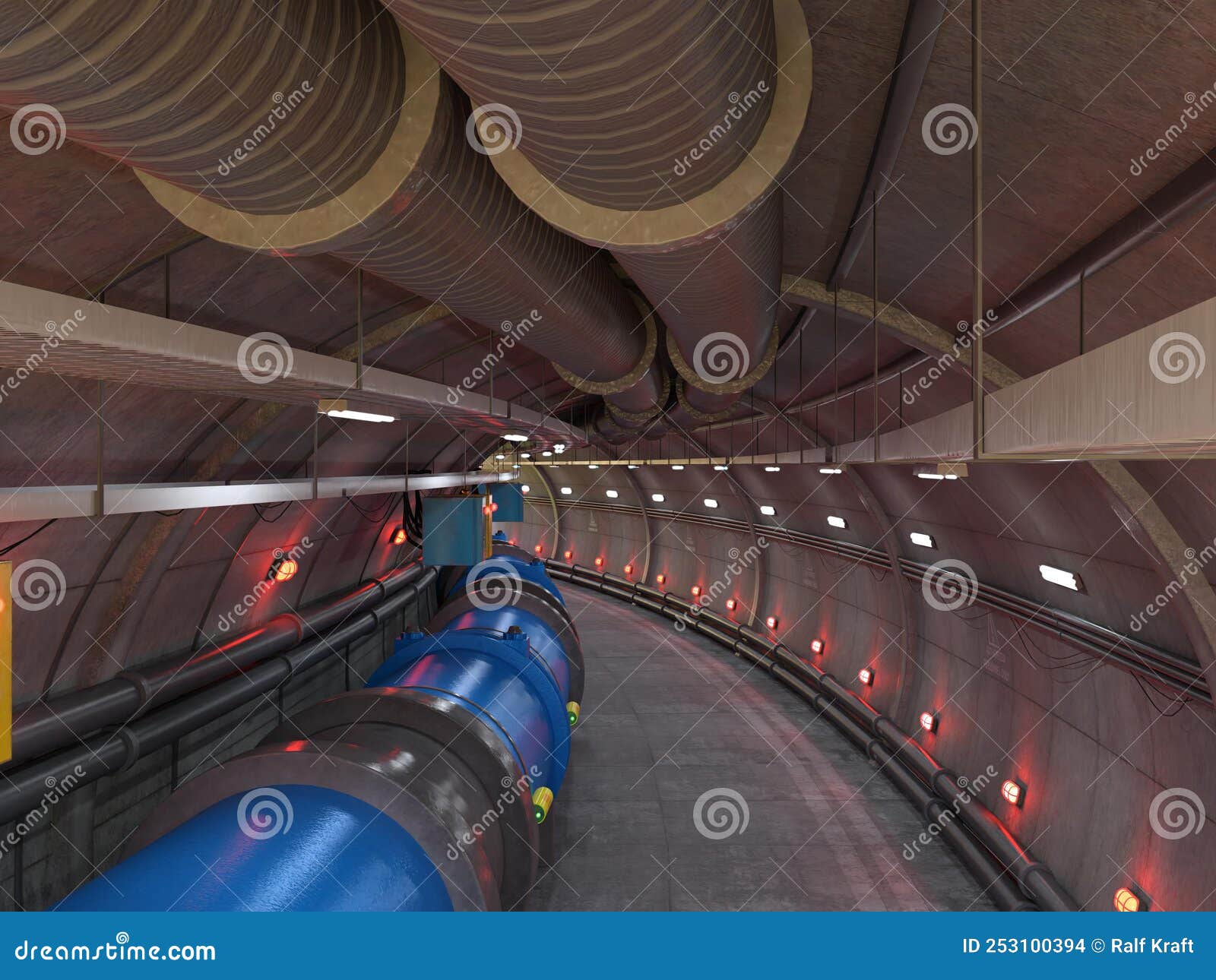 3D-illustration of a Particle Accelerator and Hadron Collider Stock ...