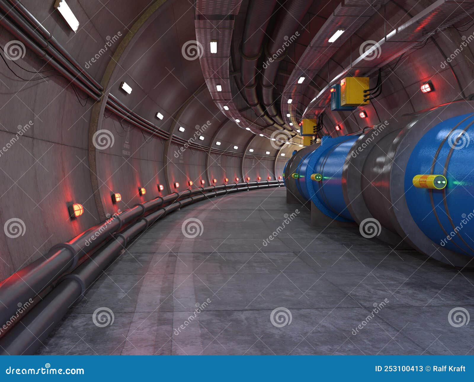 3D-illustration of a Particle Accelerator and Hadron Collider Stock ...