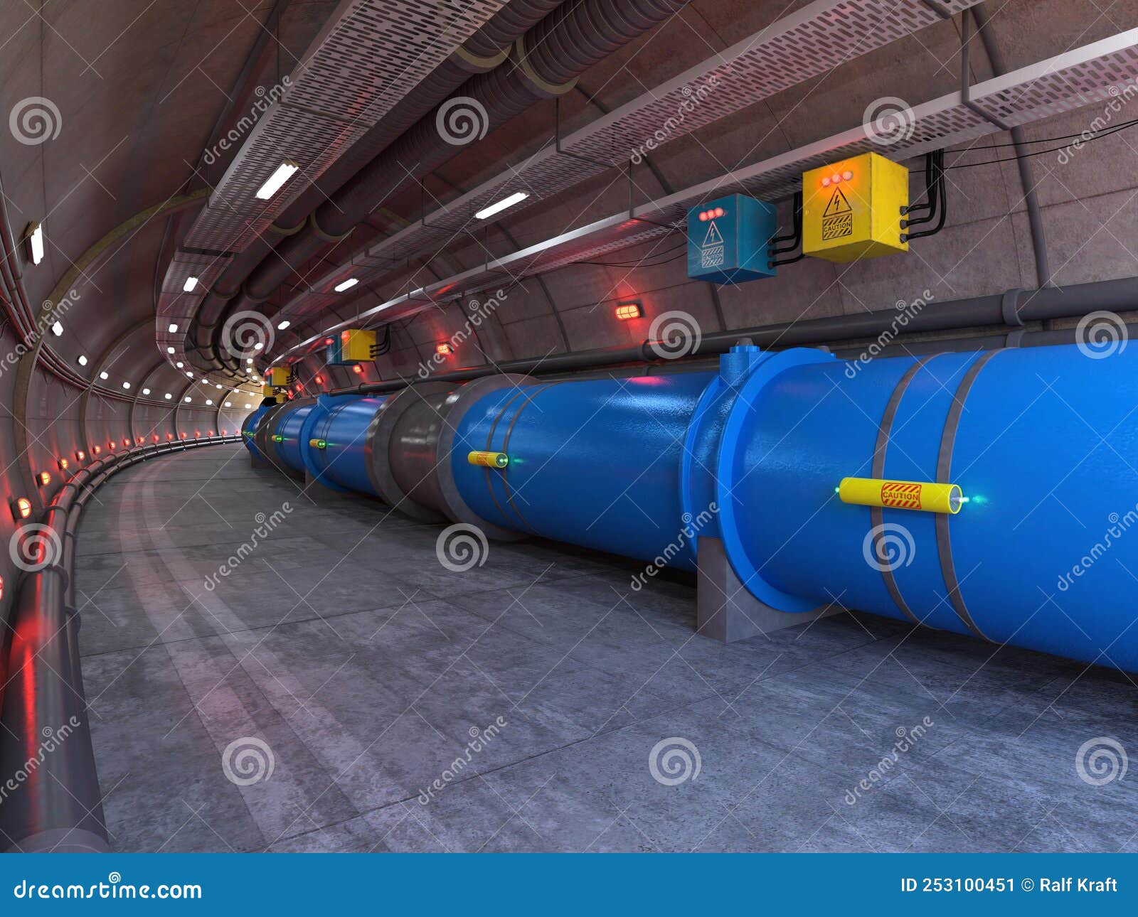 3D-illustration of a Particle Accelerator and Hadron Collider Stock ...