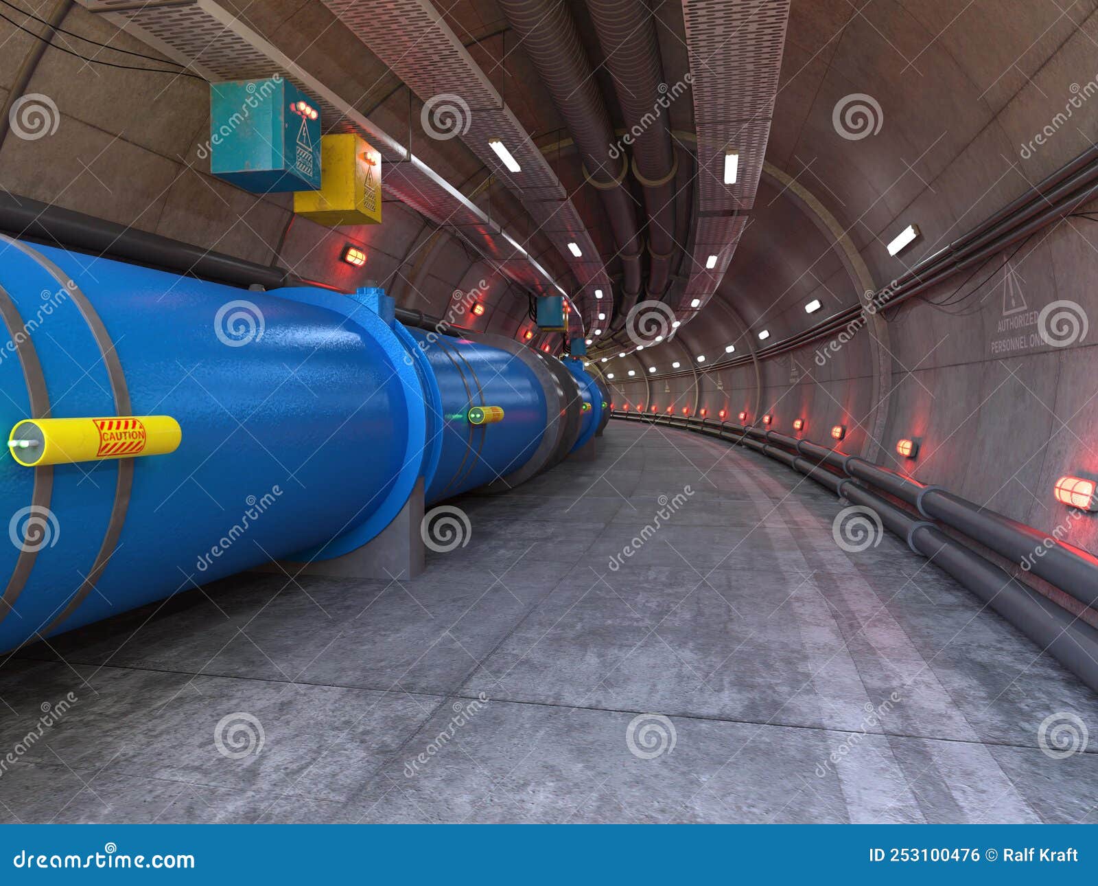 3D-illustration of a Particle Accelerator and Hadron Collider Stock ...