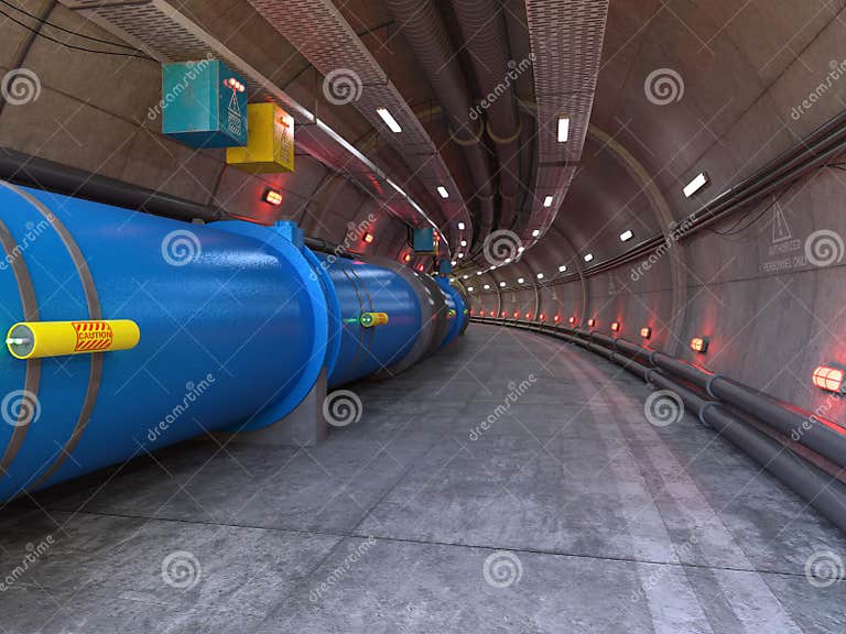 3D-illustration of a Particle Accelerator and Hadron Collider Stock ...