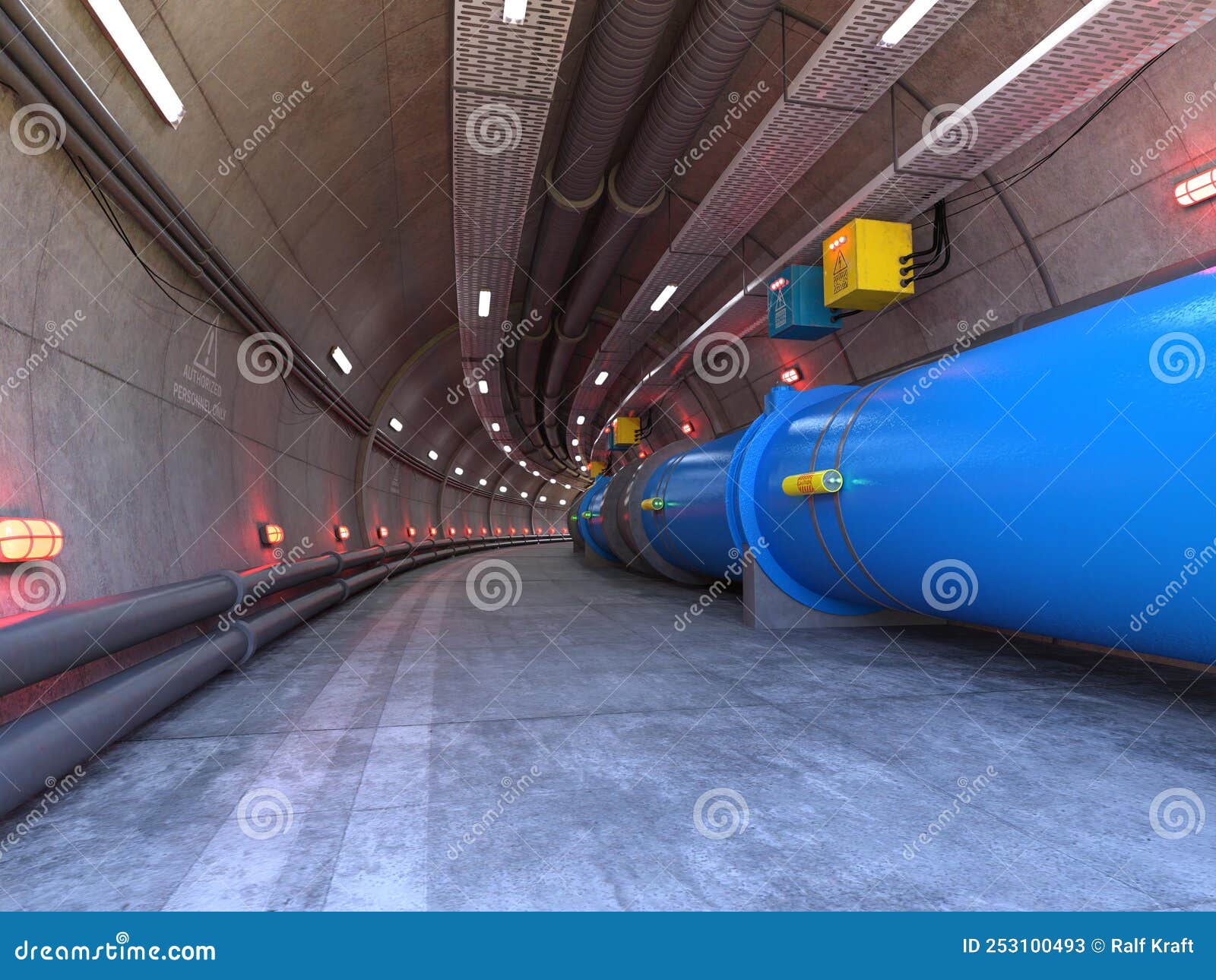 3D-illustration of a Particle Accelerator and Hadron Collider Stock ...