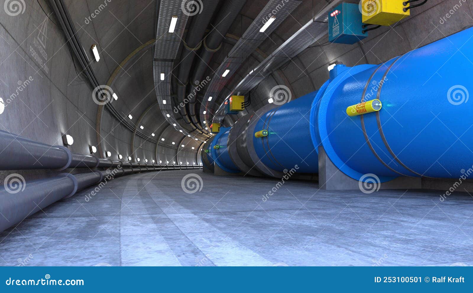 3D-illustration of a Particle Accelerator and Hadron Collider Stock ...