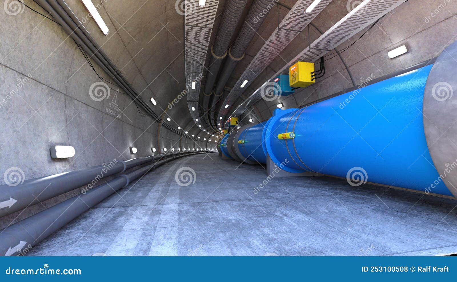 3D-illustration of a Particle Accelerator and Hadron Collider Stock ...