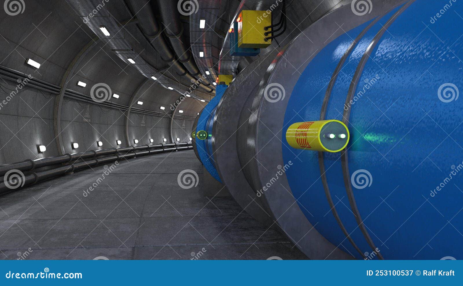 3D-illustration of a Particle Accelerator and Hadron Collider Stock ...