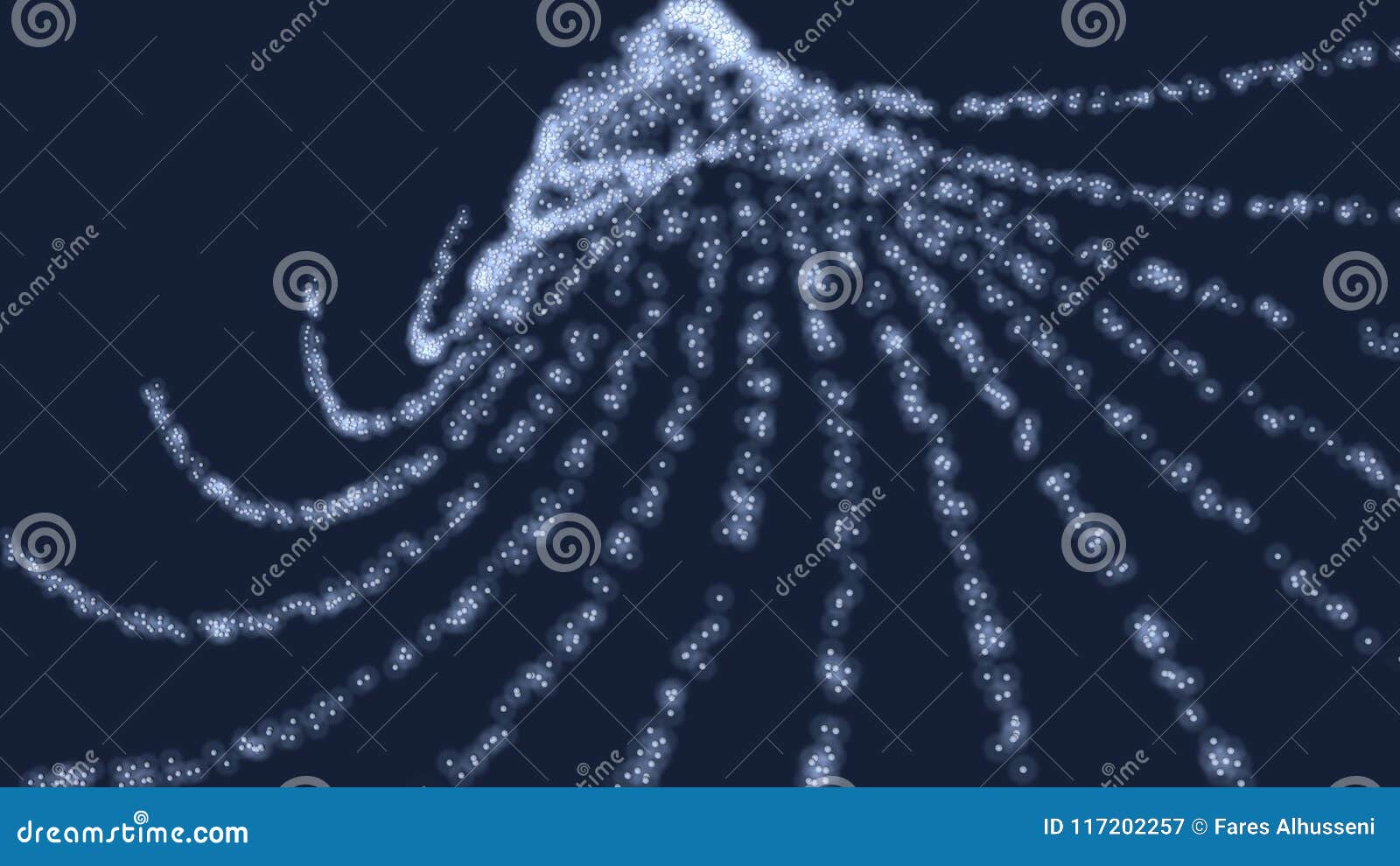 3d Illustration of Particle Shape Inside a Studio Stock Illustration ...