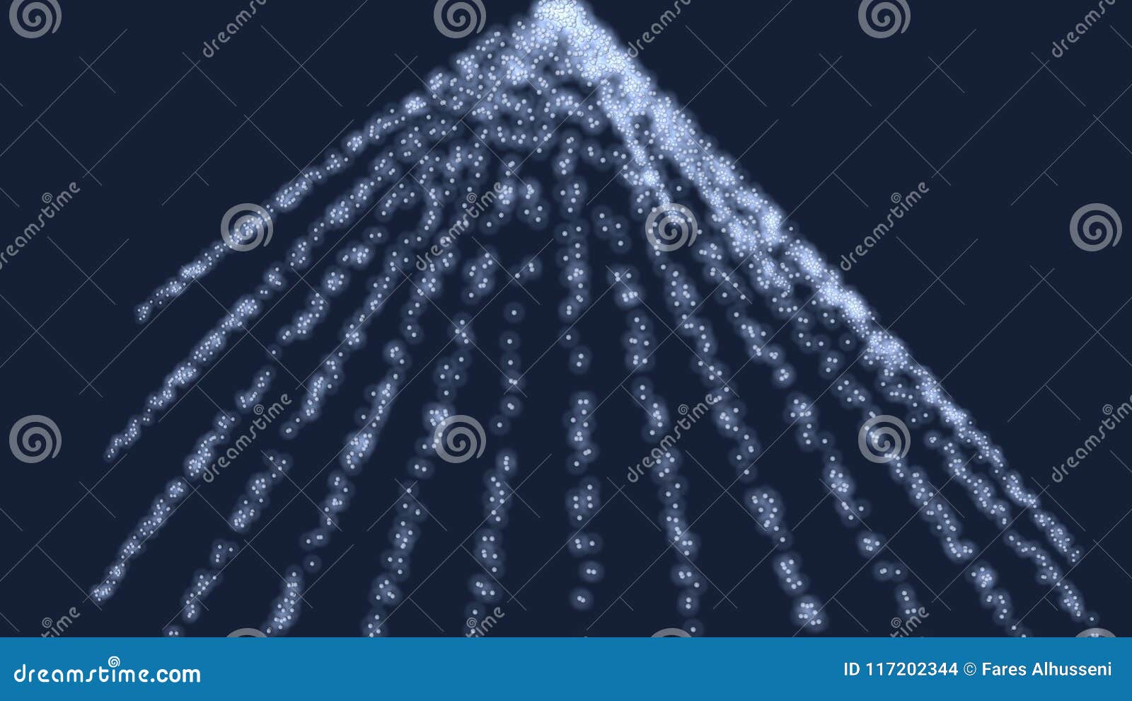 3d Illustration of Particle Shape Inside a Studio Stock Illustration ...