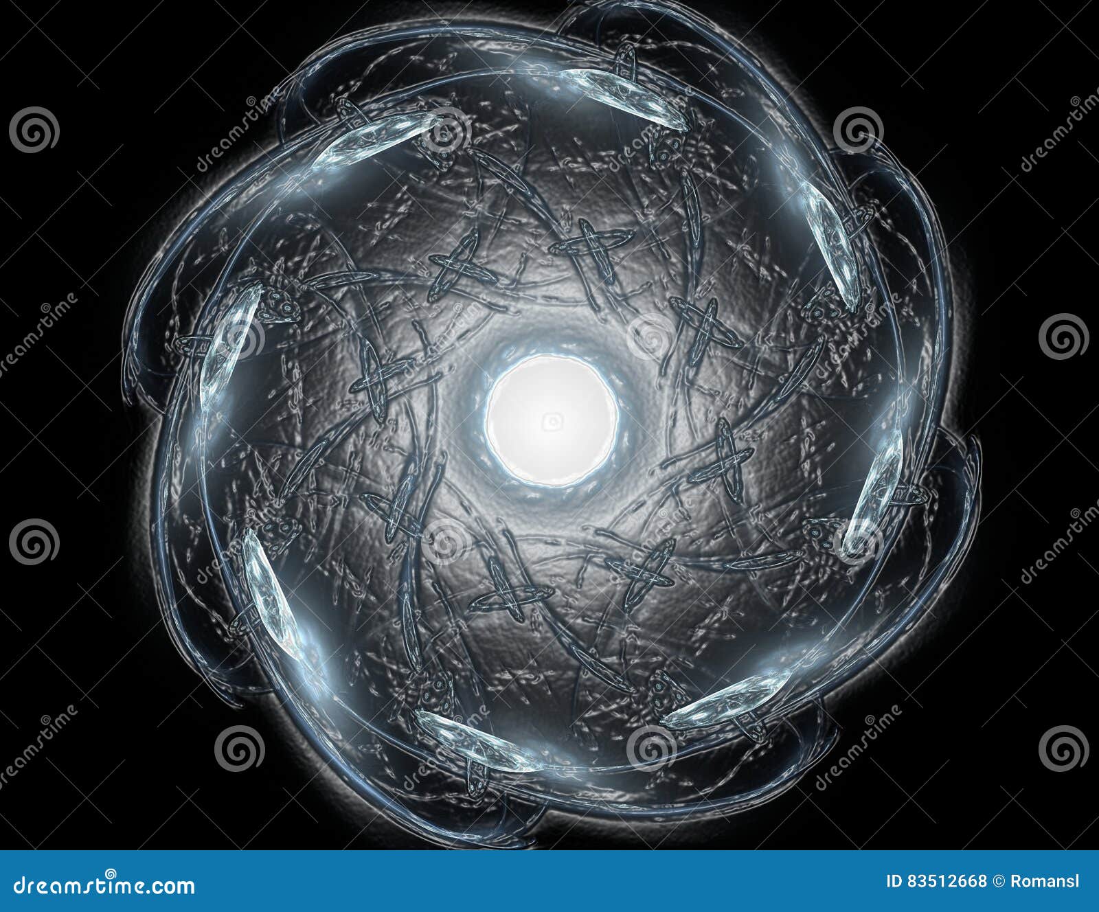 3D Illustration Particles of Abstract Fractal Forms on the Subject of ...