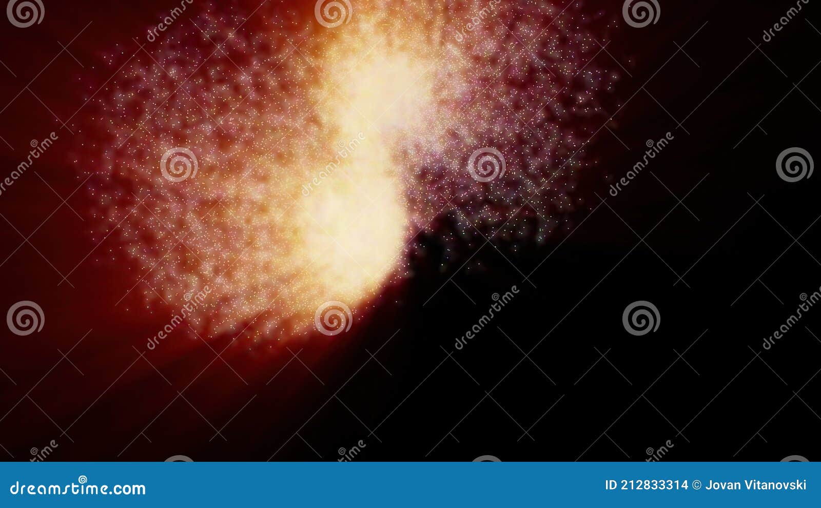 Particles with Red Light Ray in Background Stock Illustration ...