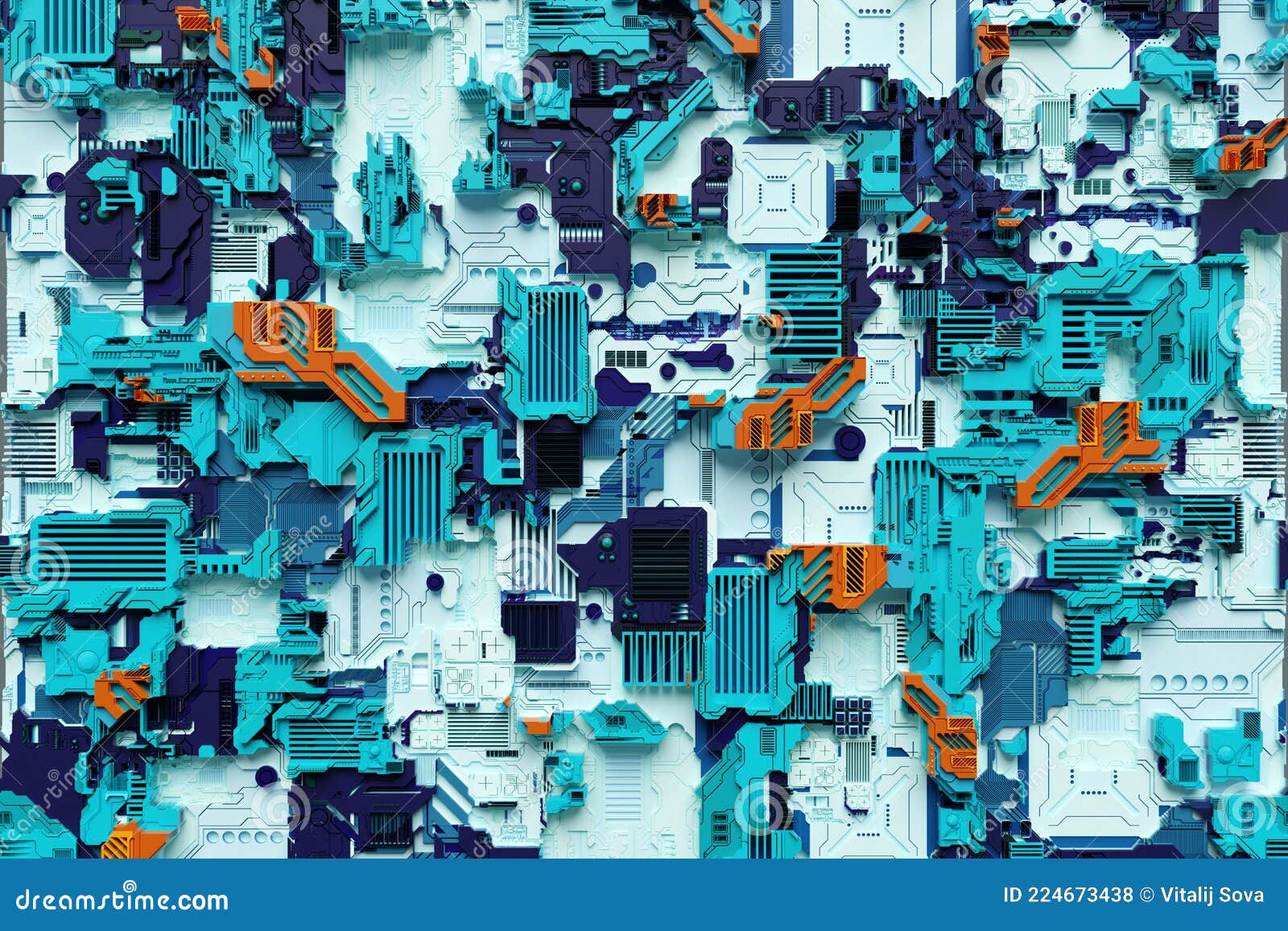 3d illustration stock illustration. Illustration of cybernetic - 224673438