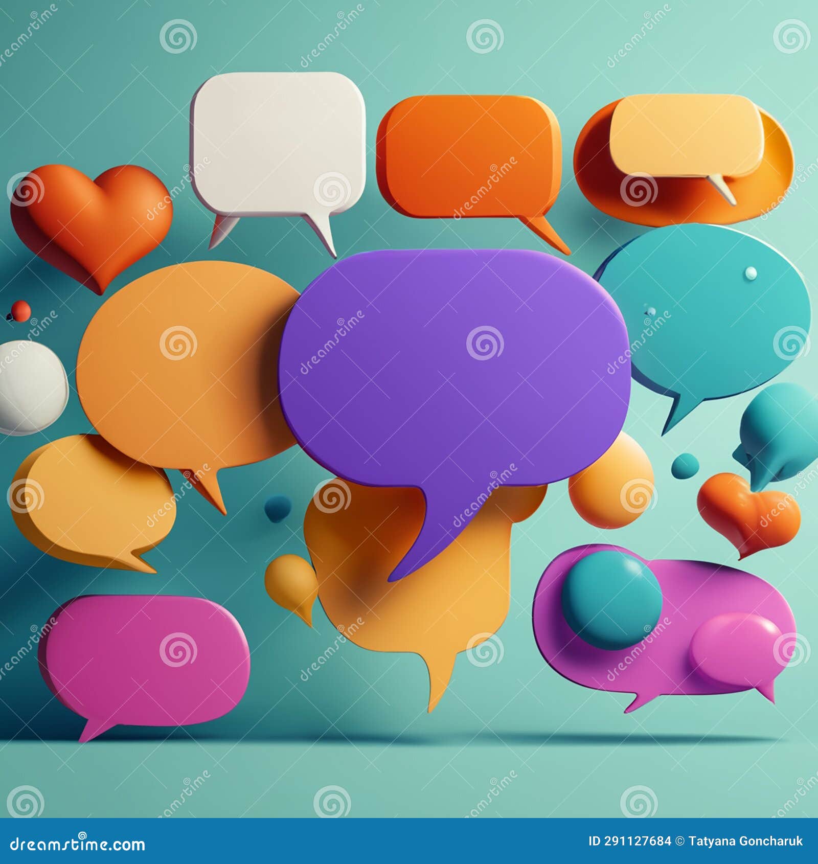 Pattern with Speech Bubbles. Cute Color Print, Symbol of Communication ...