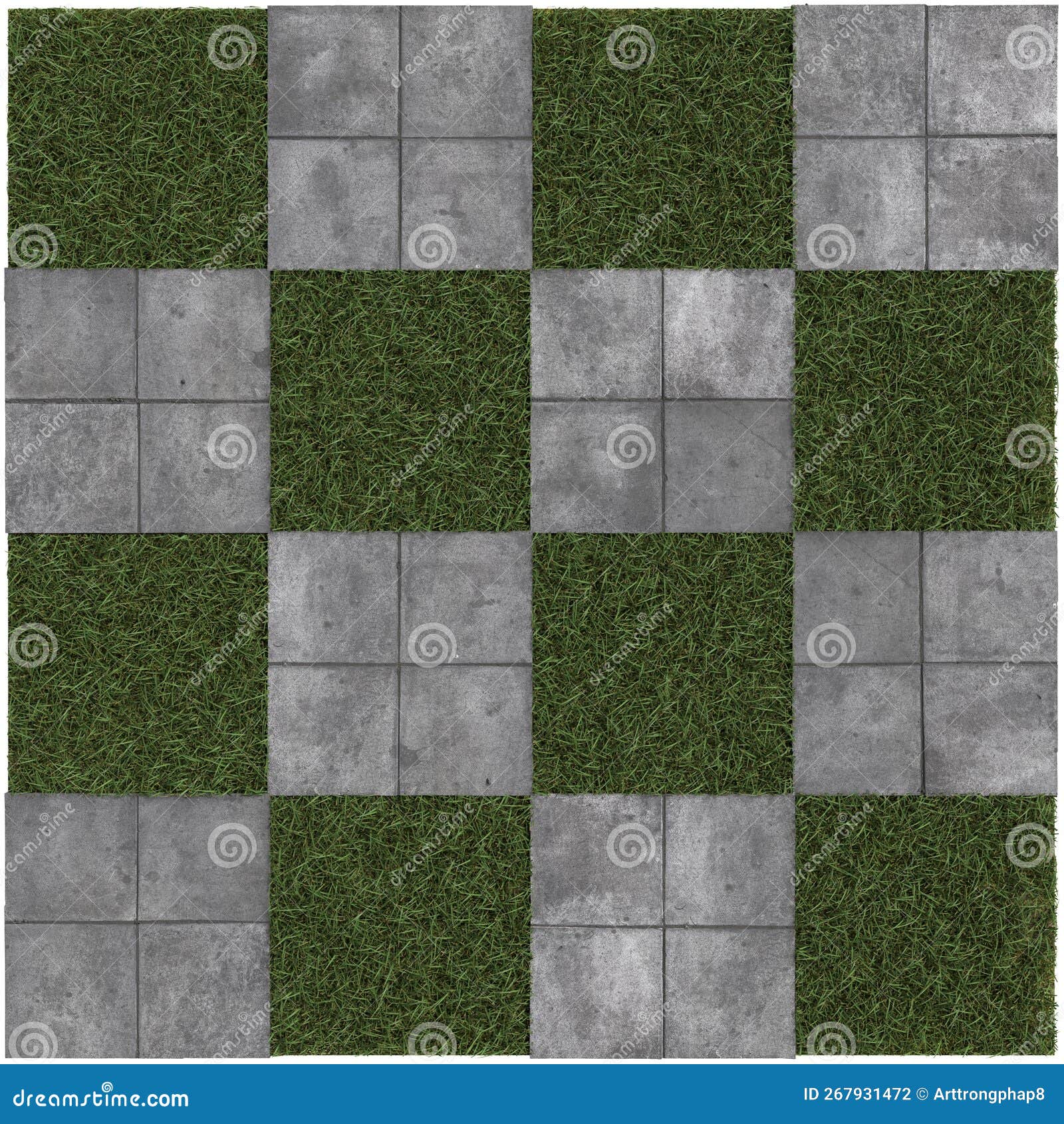 3d Illustration Pavement Background, Grass and Concrete Texture Stock ...
