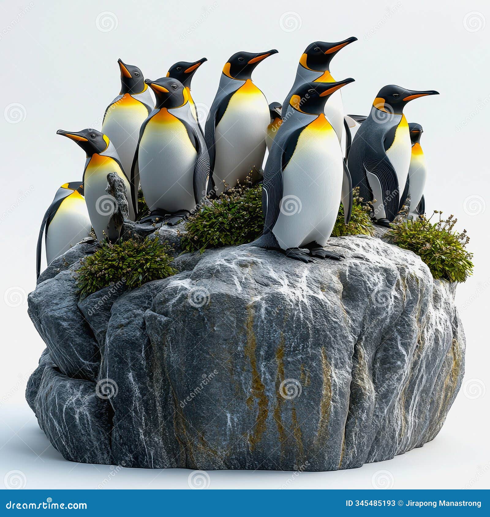 Multiple Penguins Are Seen Standing On Top Of A Sandy Beach Stock Image ...