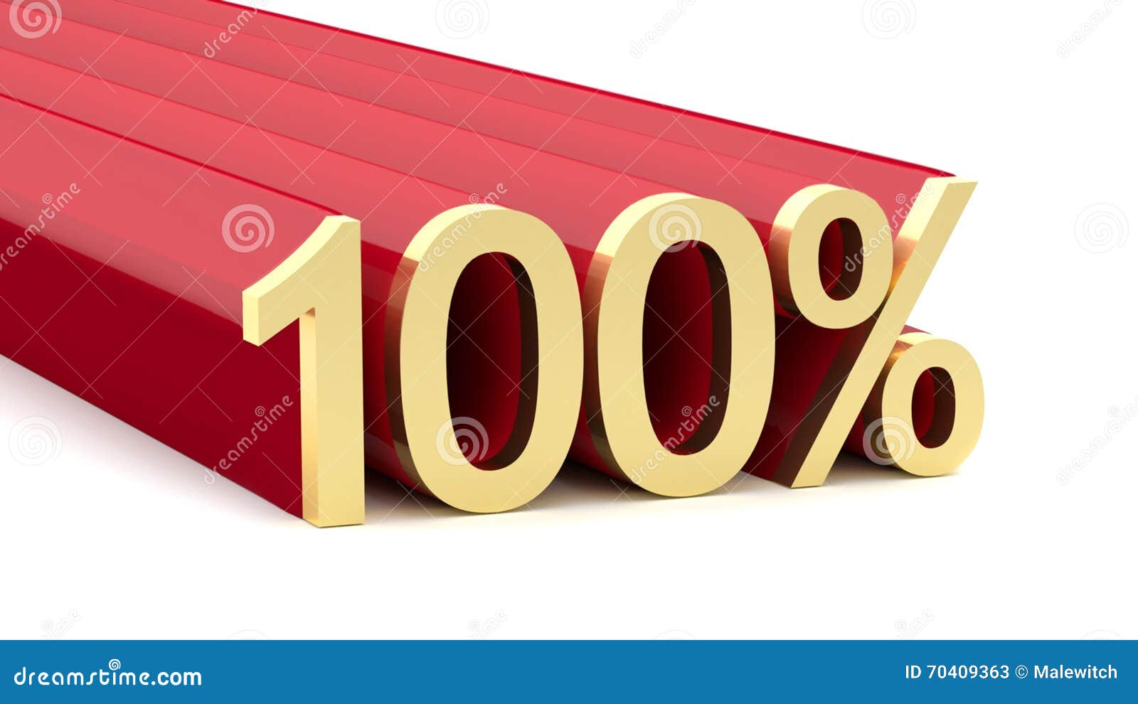 3D Illustration of 100 Percentage Stock Illustration - Illustration of ...