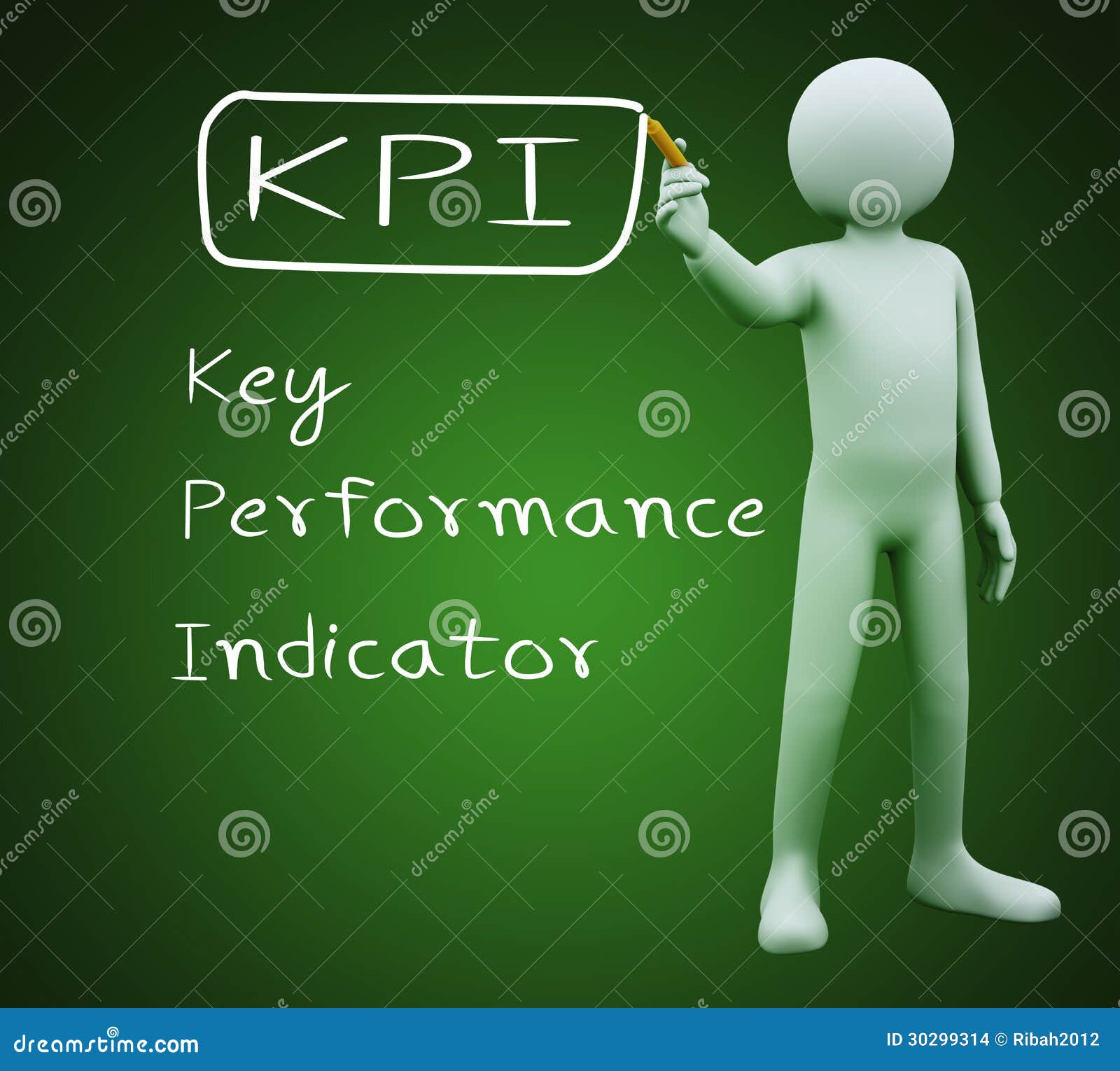 3d man writing kpi stock illustration. Illustration of intelligence ...