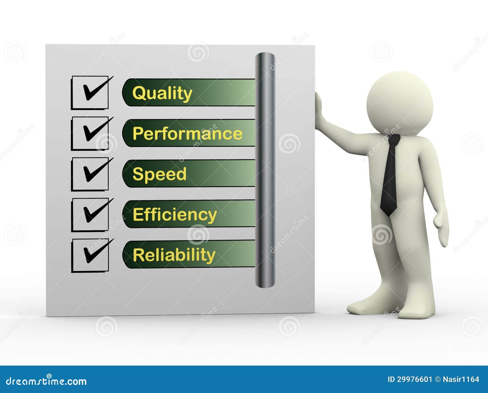 3d Businessman and Feature List Stock Illustration - Illustration of ...