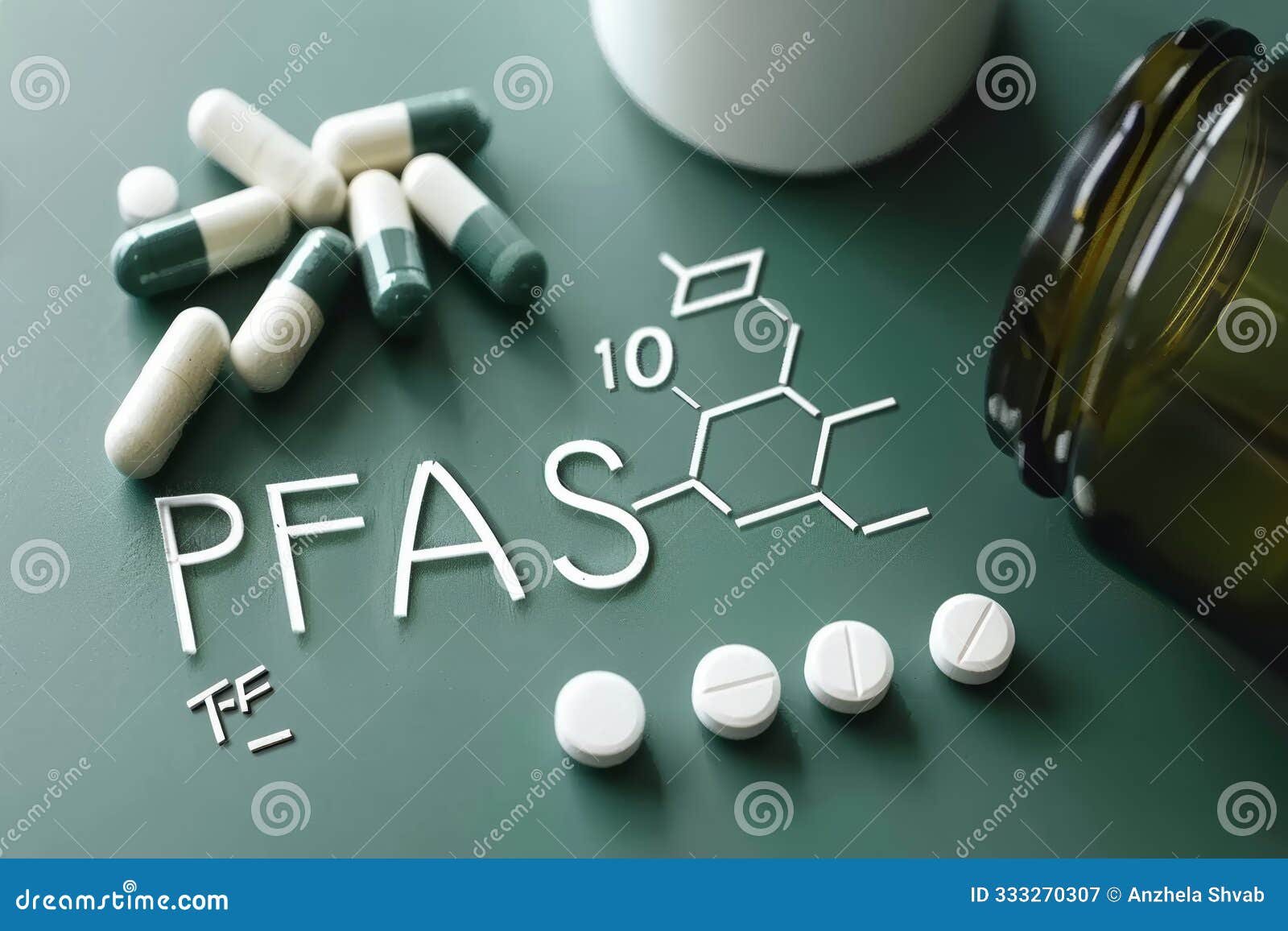 3d Illustration of PFAS on Structure Environmental Pollution and Health ...