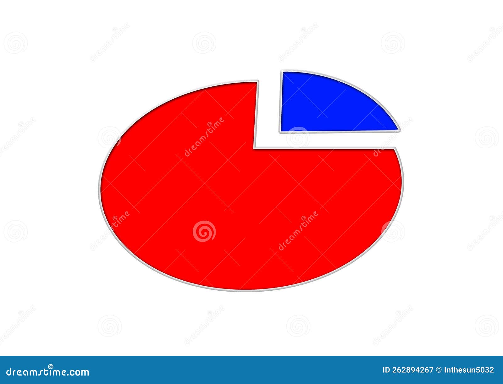 3d Illustration of Pie Chart Sorted into Red and Blue Stock ...