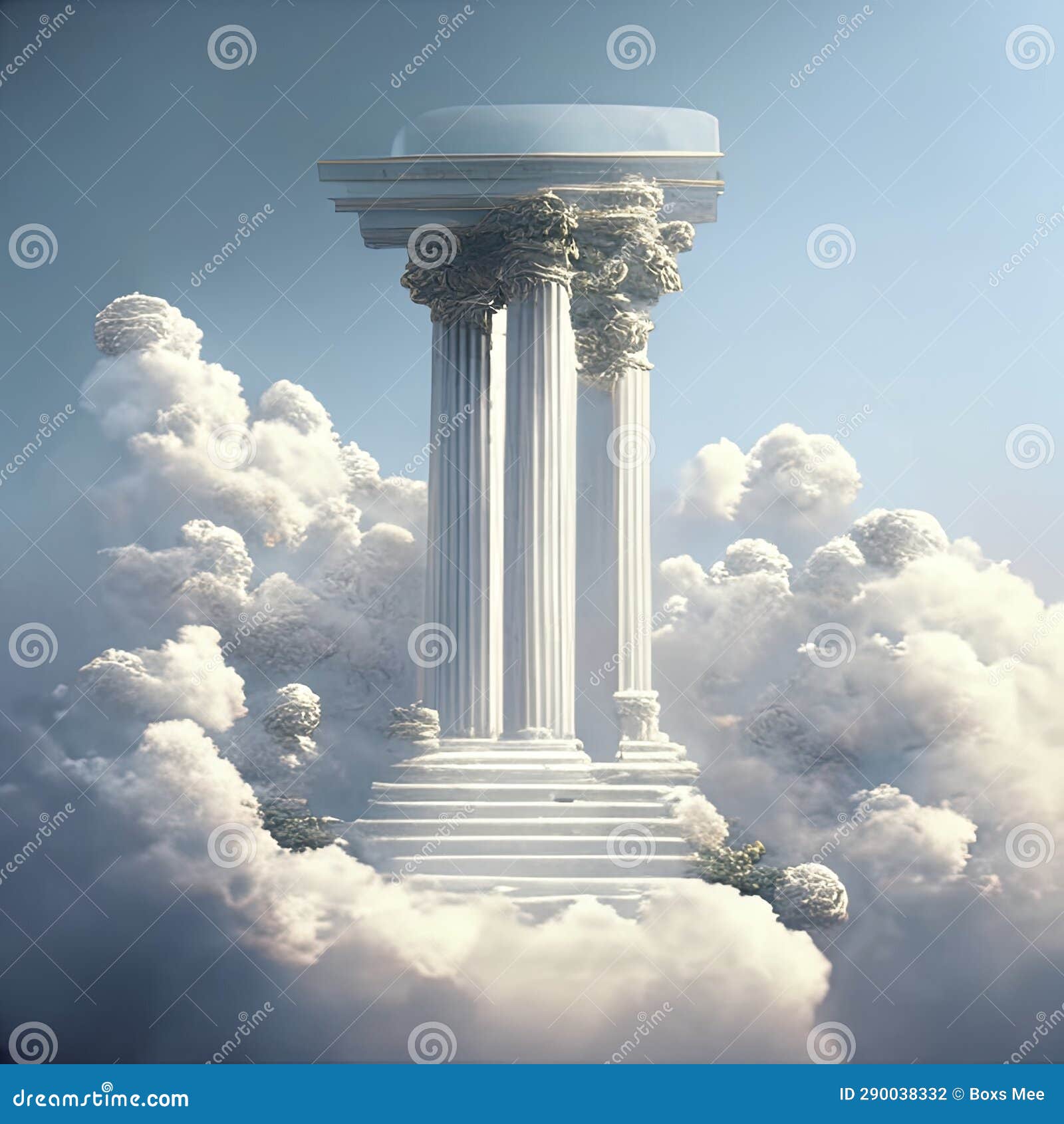 3D Illustration of a Pillar in the Clouds. 3D Rendering Generative AI ...