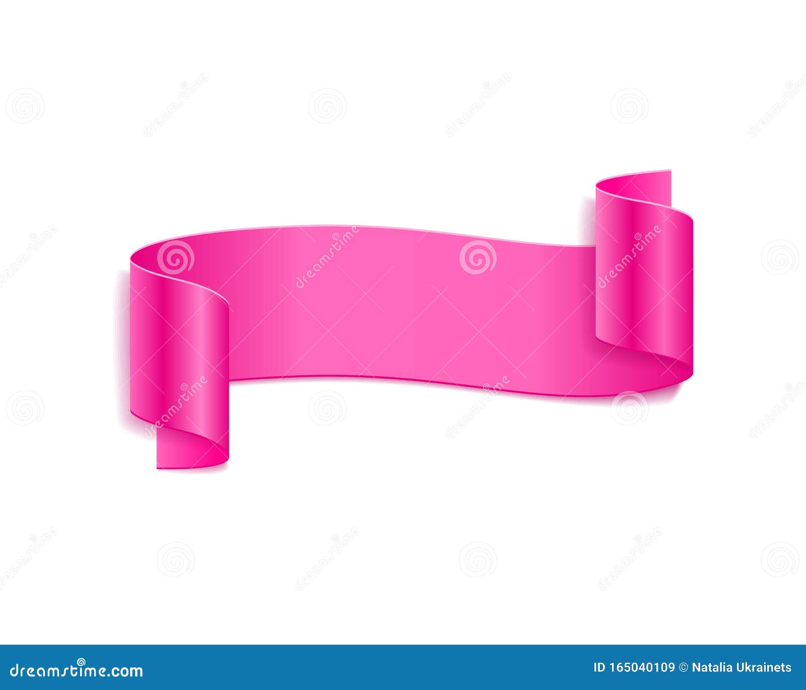 3d Pink Curved Paper Banner Stock Vector - Illustration of curved ...