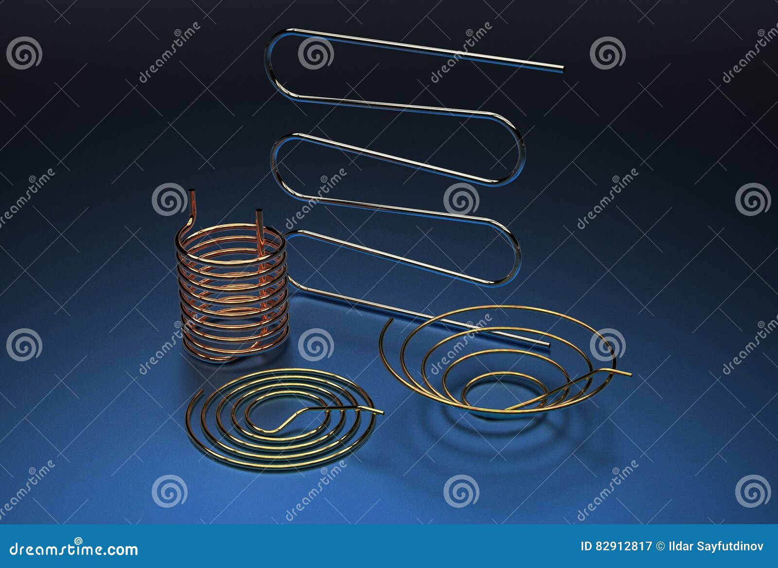 3d Illustration of Pipe Coils Stock Illustration - Illustration of iron ...