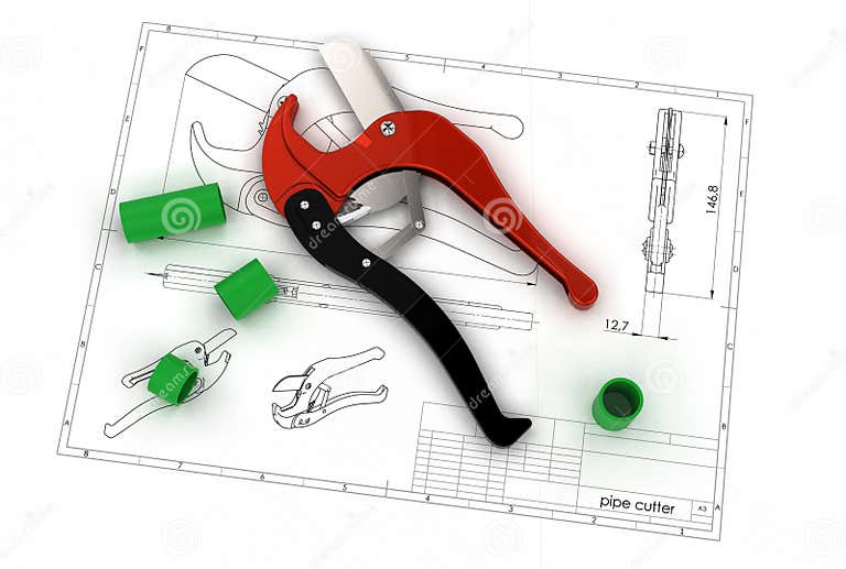 3d Illustration of Pipe Cutter Stock Illustration - Illustration of ...