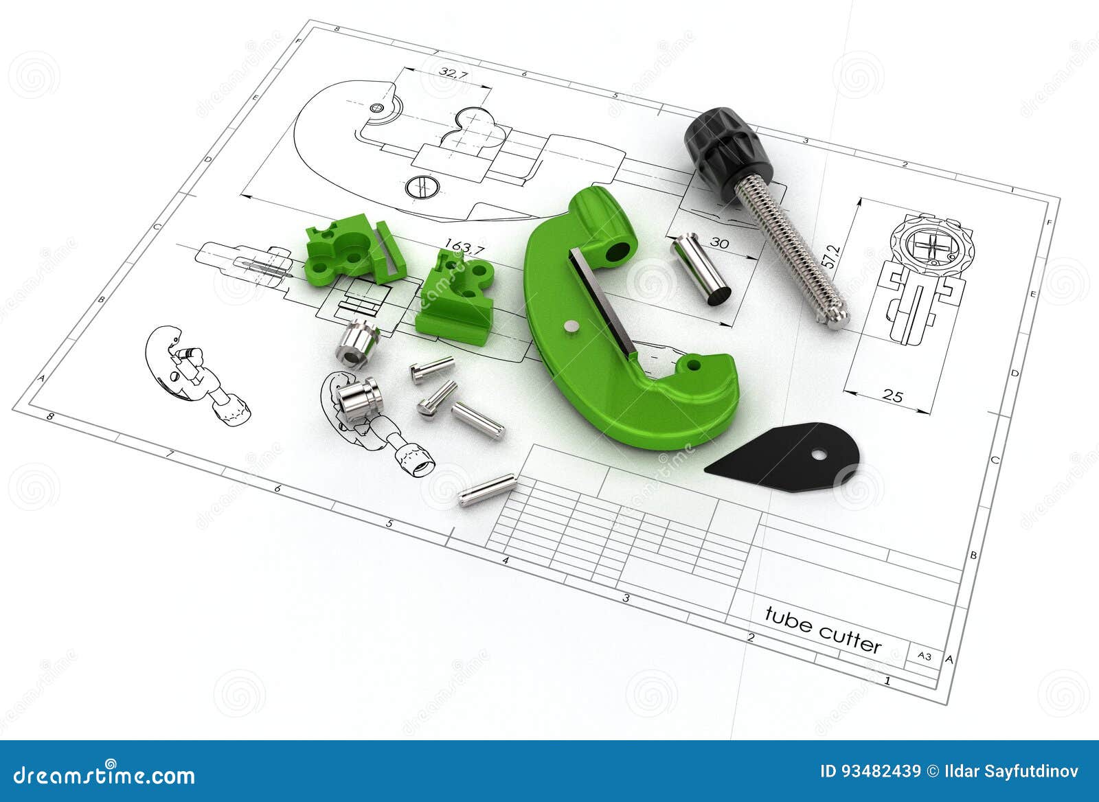 3d Illustration of Pipe Cutter Stock Illustration - Illustration of ...