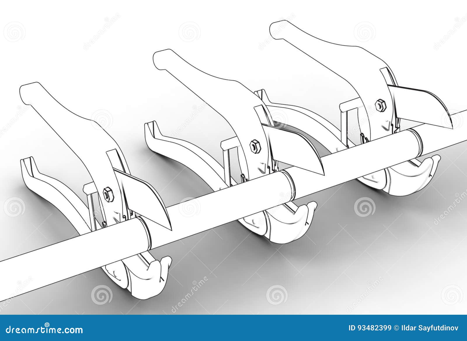 3d Illustration of Pipe Cutter Stock Illustration - Illustration of ...
