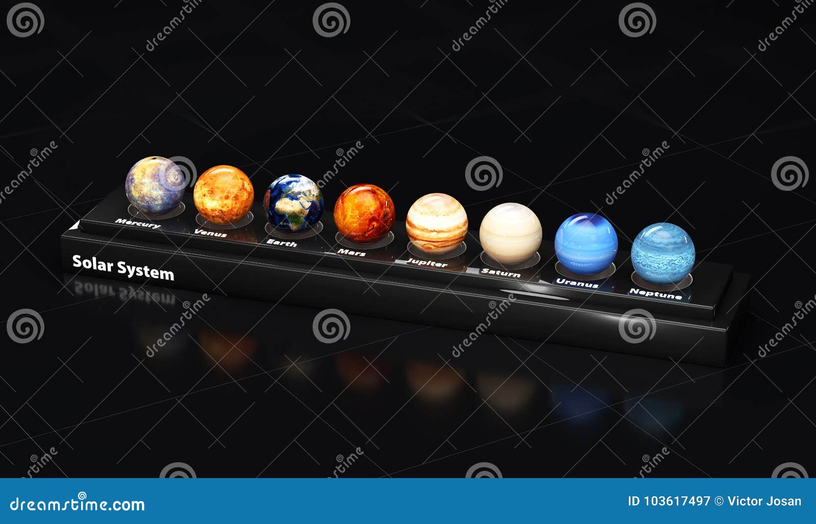 3d Illustration of the Planets of Our Solar System. Stock Illustration ...
