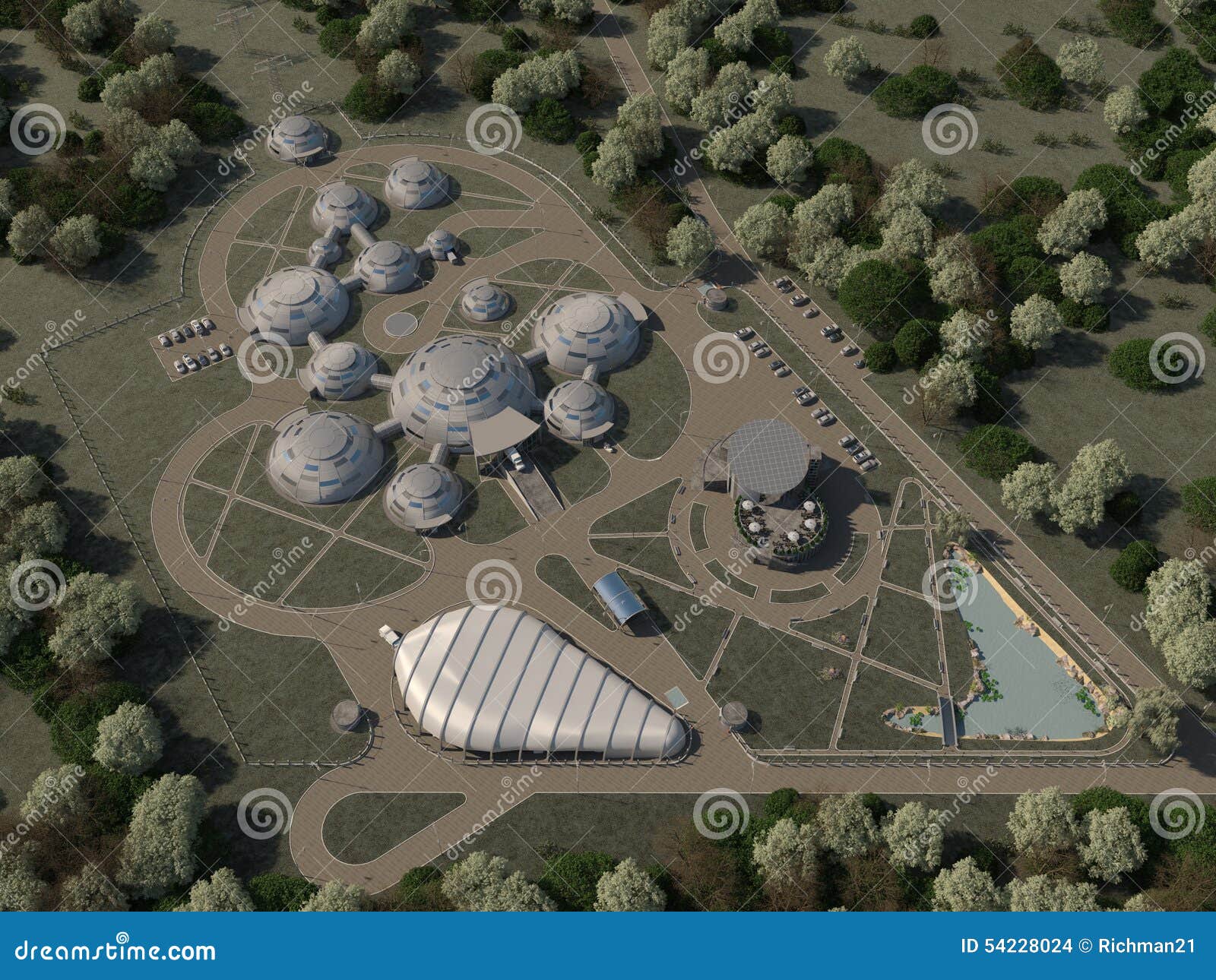 3D Illustration of Plant on Processing of Household Waste Stock ...