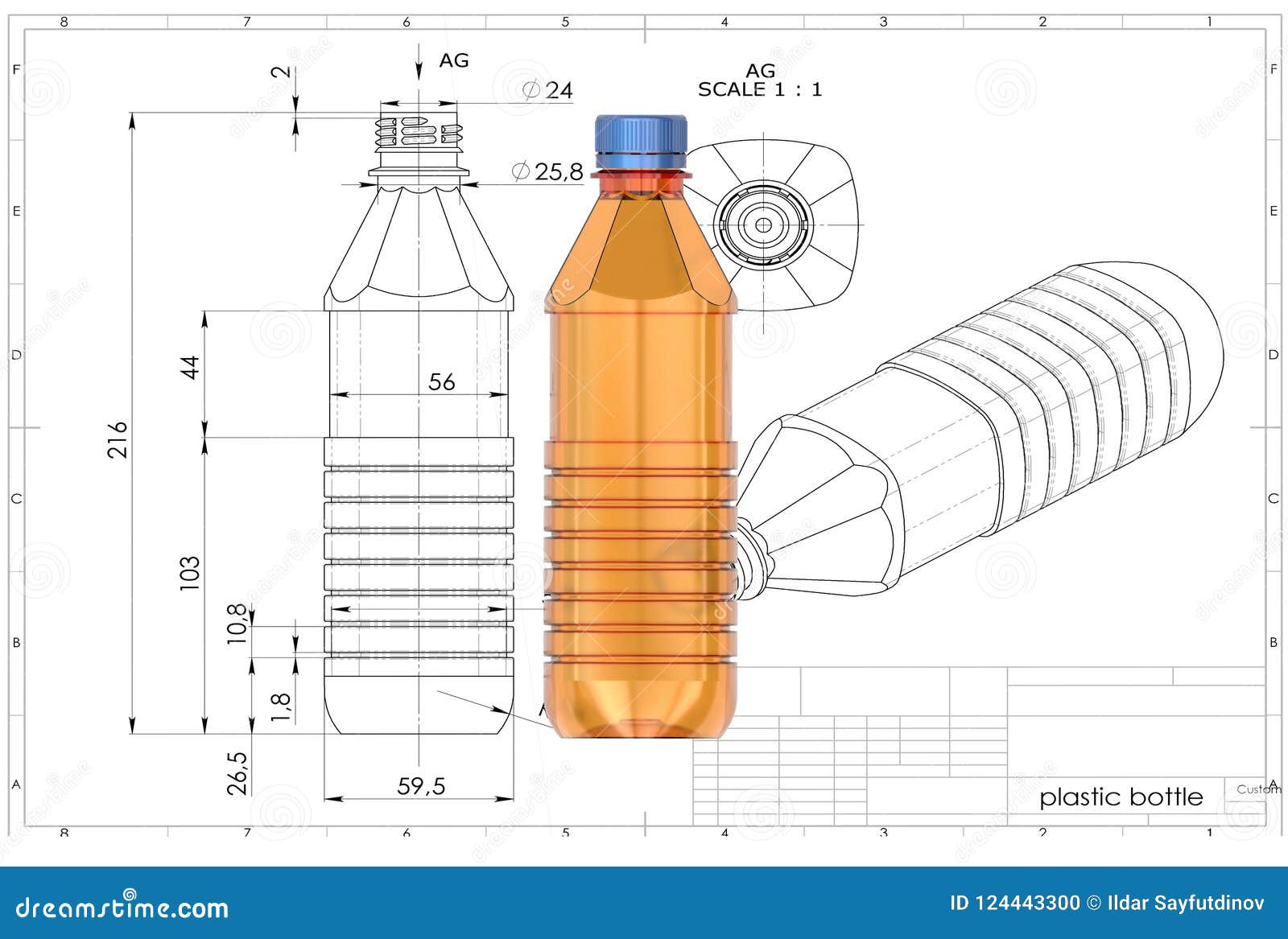 3d Illustration of Plastic Bottle Stock Illustration - Illustration of ...
