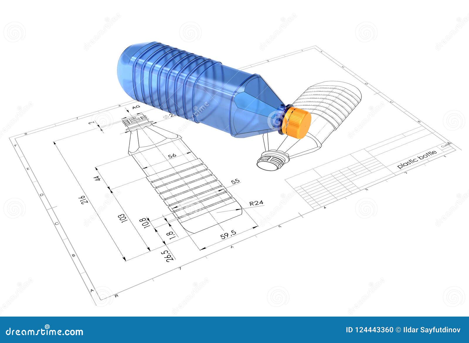 3d Illustration of Plastic Bottle Stock Illustration - Illustration of ...