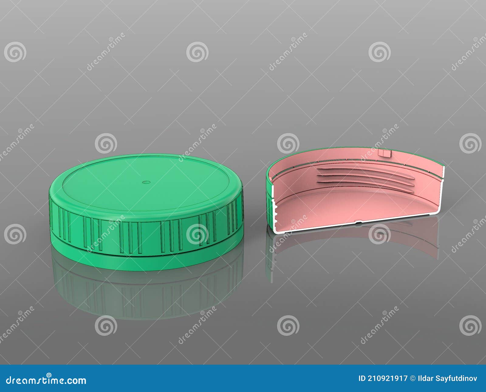 3d Illustration of Plastic Bottle Cap Stock Illustration - Illustration ...