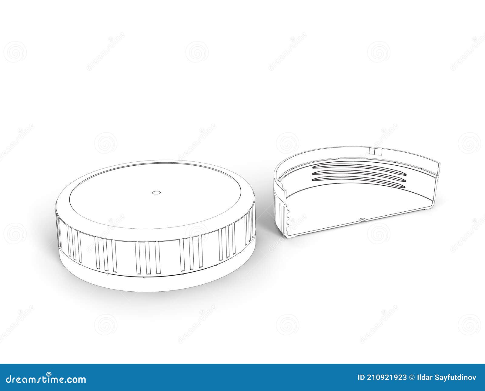 3d Illustration of Plastic Bottle Cap Stock Illustration - Illustration ...