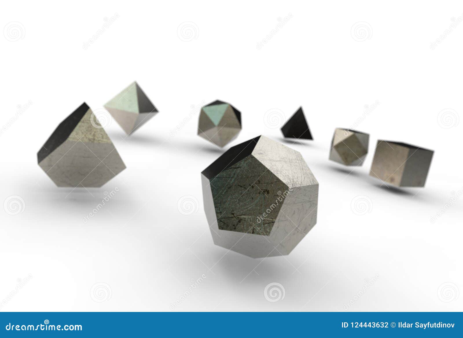 3d Illustration of Platonic Solids Stock Illustration - Illustration of ...