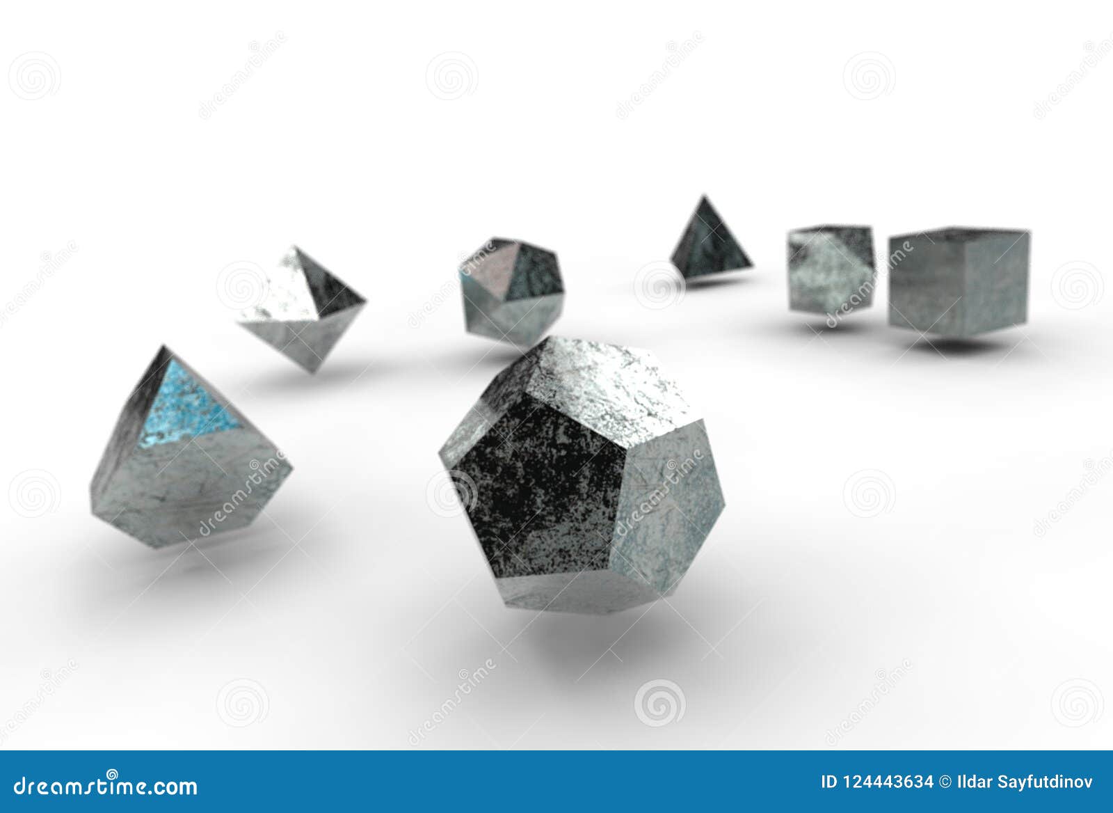 3d Illustration of Platonic Solids Stock Illustration - Illustration of ...