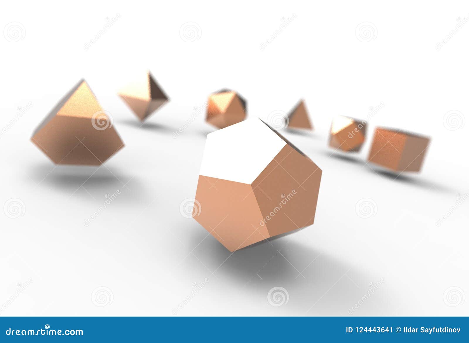 3d Illustration of Platonic Solids Stock Illustration - Illustration of ...