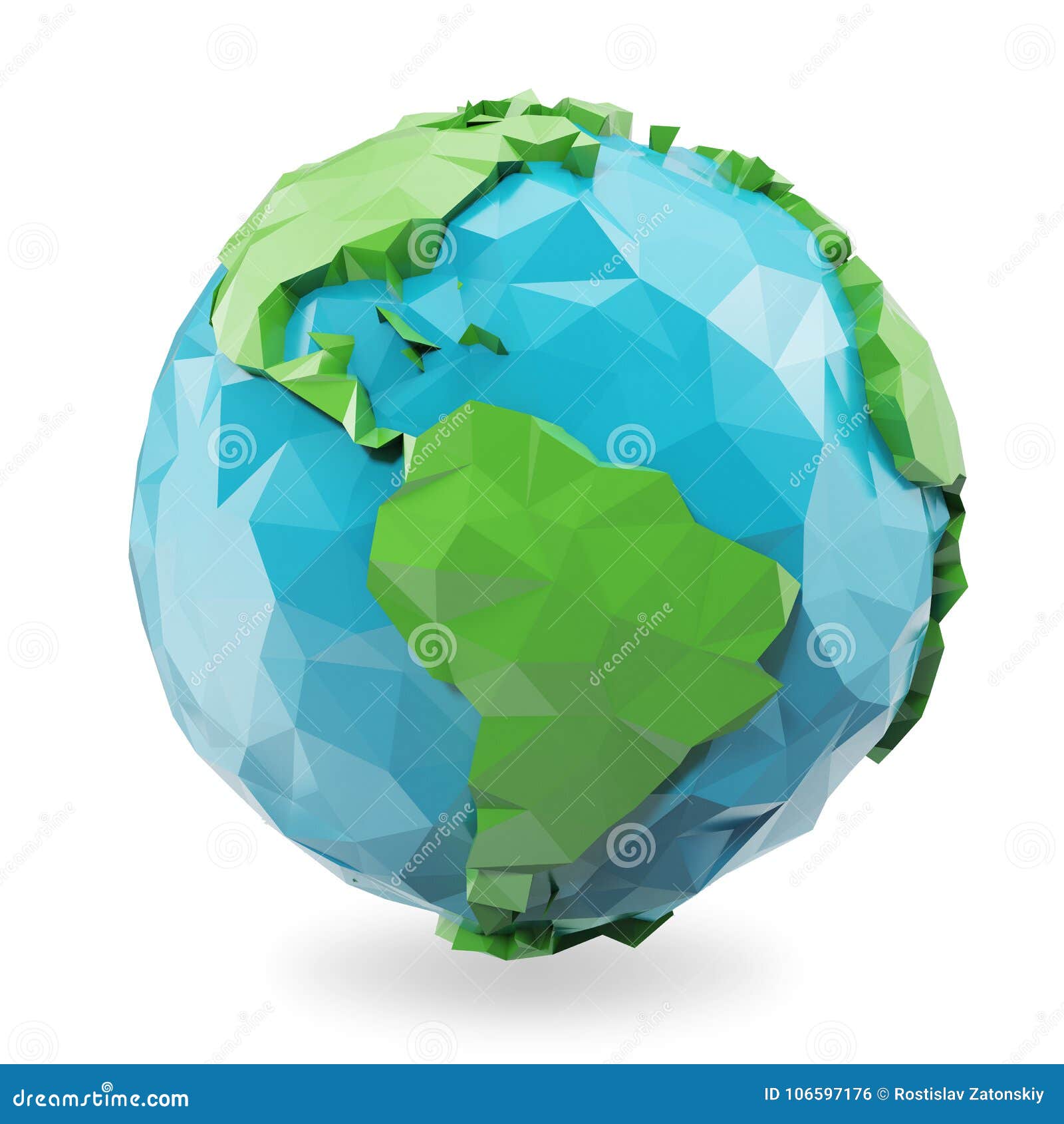 3d Illustration Polygonal Style Illustration of Earth. Low Poly Earth ...