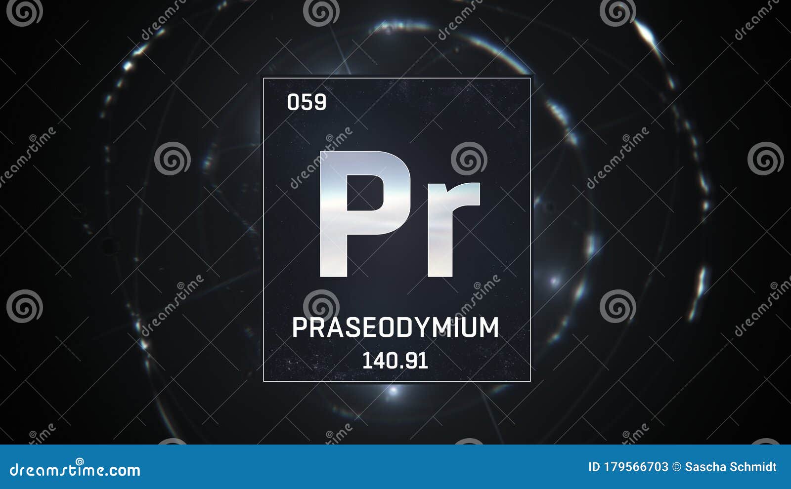 Praseodymium, 3D Rendering Of Symbols Of The Elements Of The Periodic ...