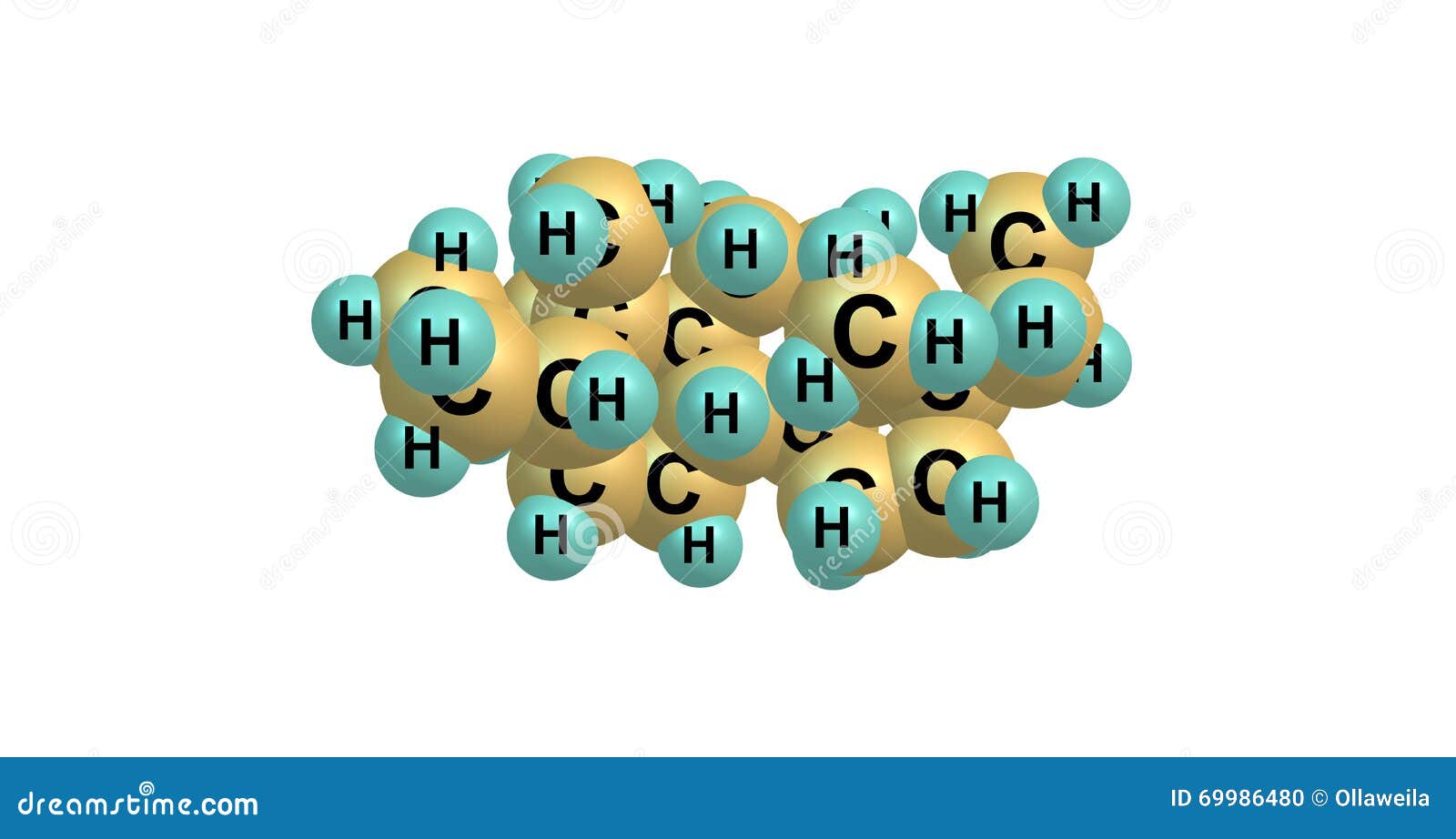 3D Illustration of Pregnane Molecular Structure Isolated on White Stock ...