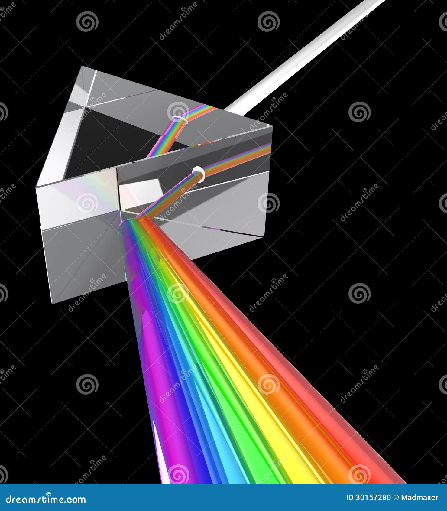 Prism with light ray stock illustration. Illustration of color - 30157280